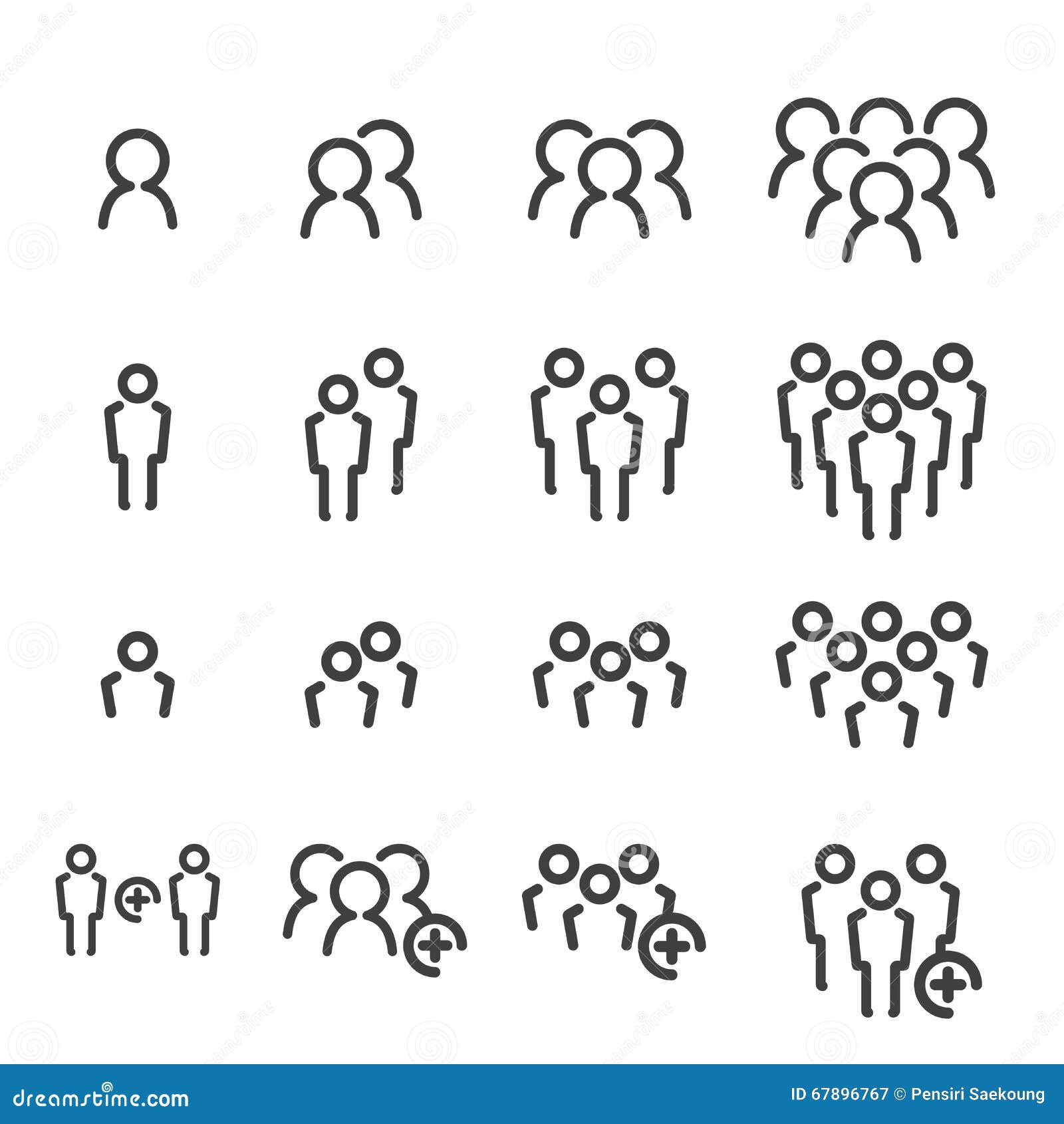 De Reeks Van Het Teampictogram Vector Illustratie - Illustration of ...