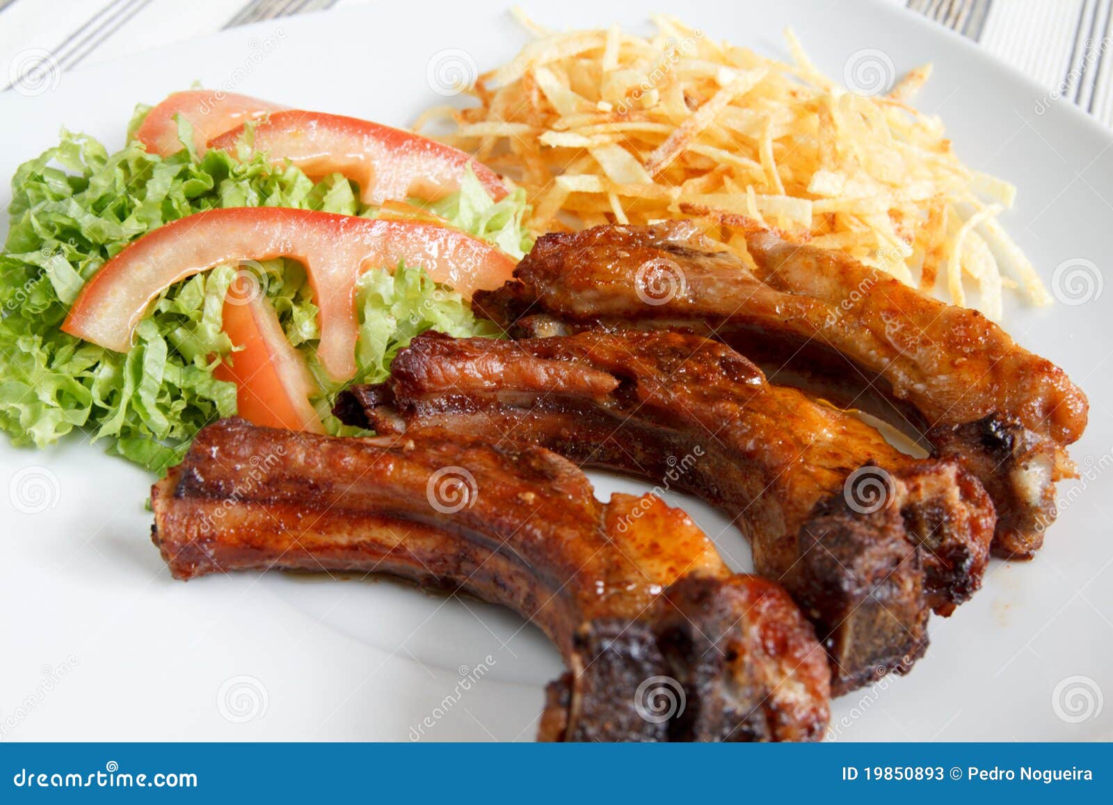 De Ribben Van Het Varkensvlees Stock Afbeelding - Image of tomaat ...