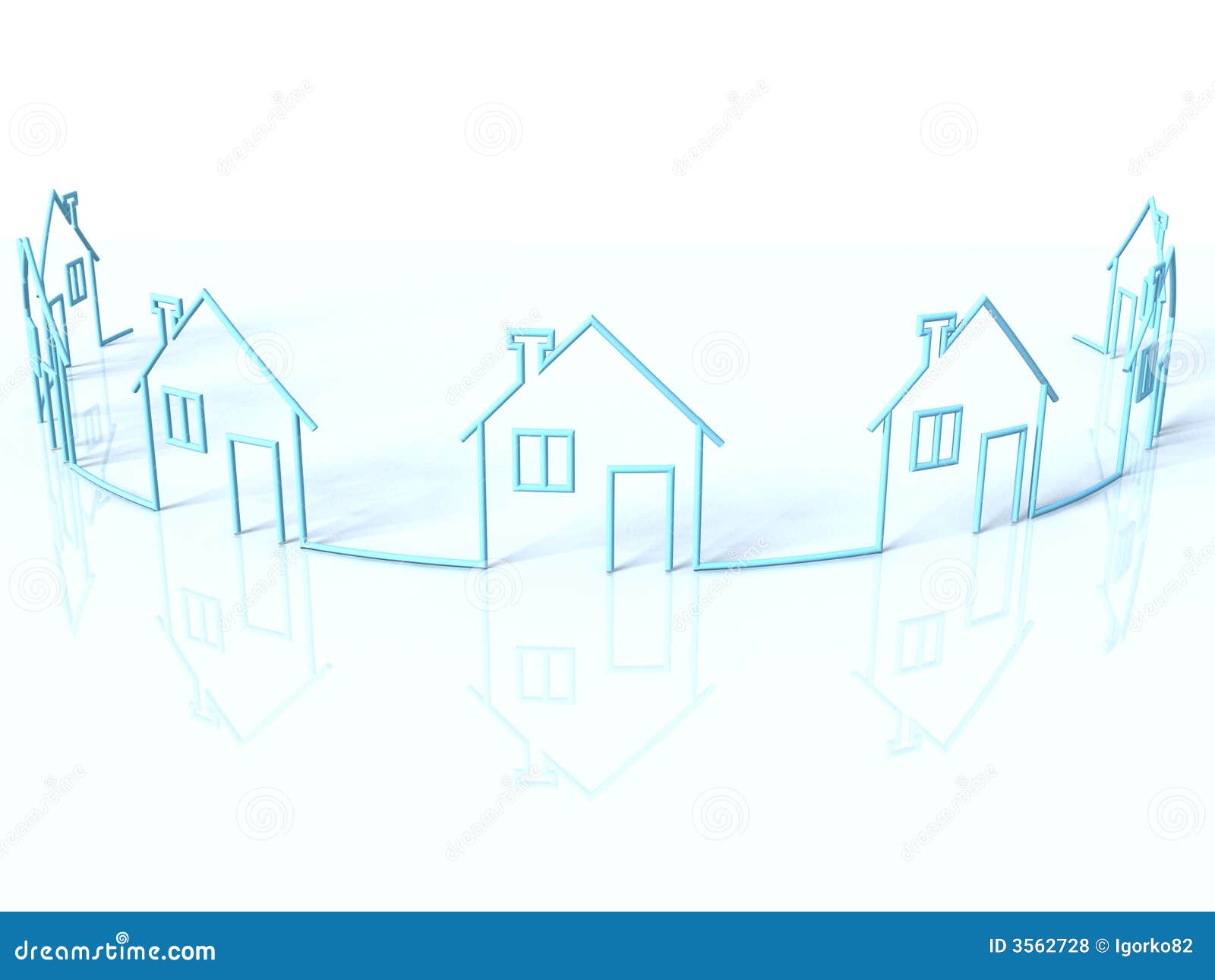 De rij van huizen stock illustratie. Illustration of blauw - 3562728