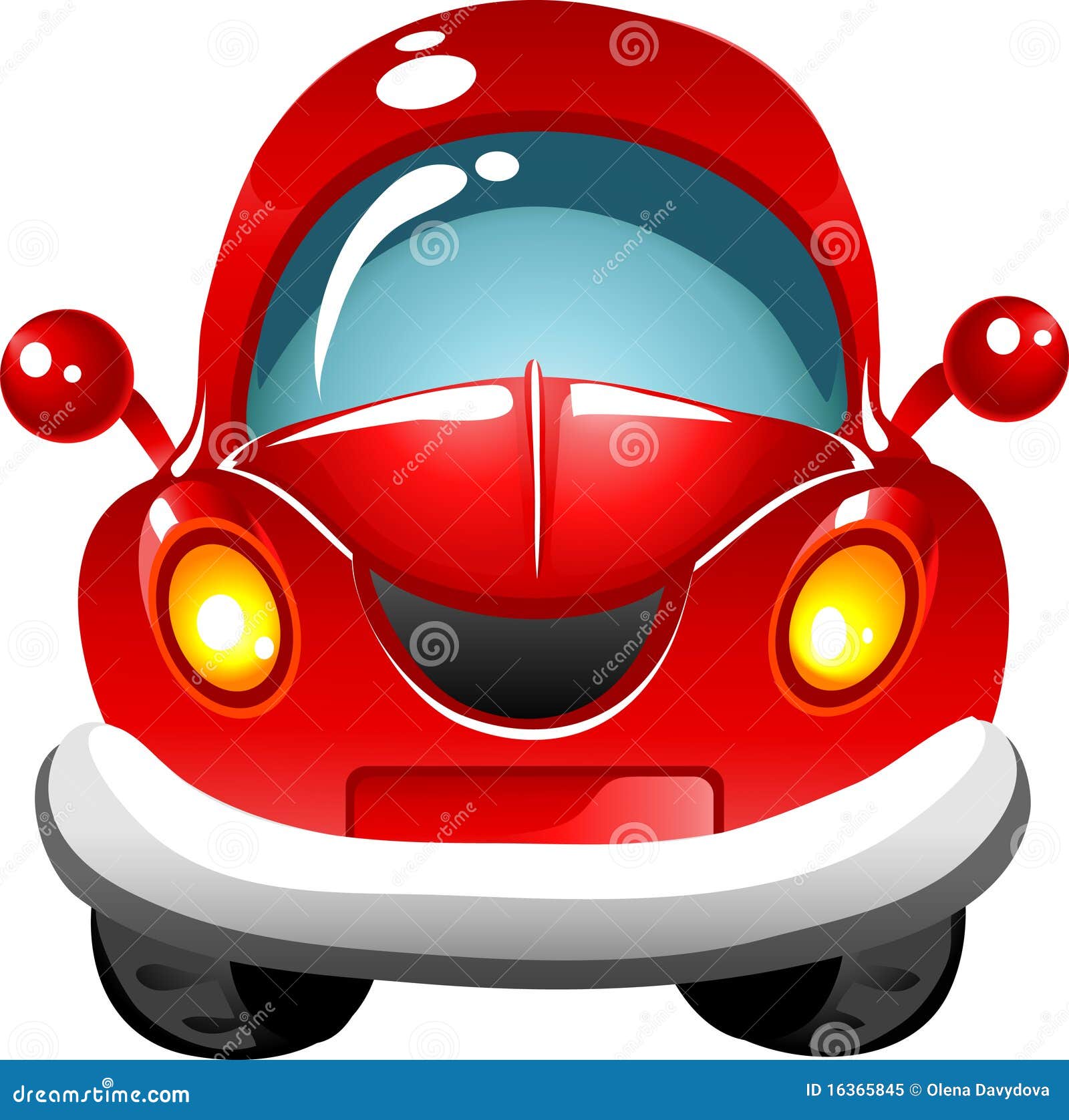 De Rode Auto Van Het Beeldverhaal Vector Illustratie - Illustration of ...