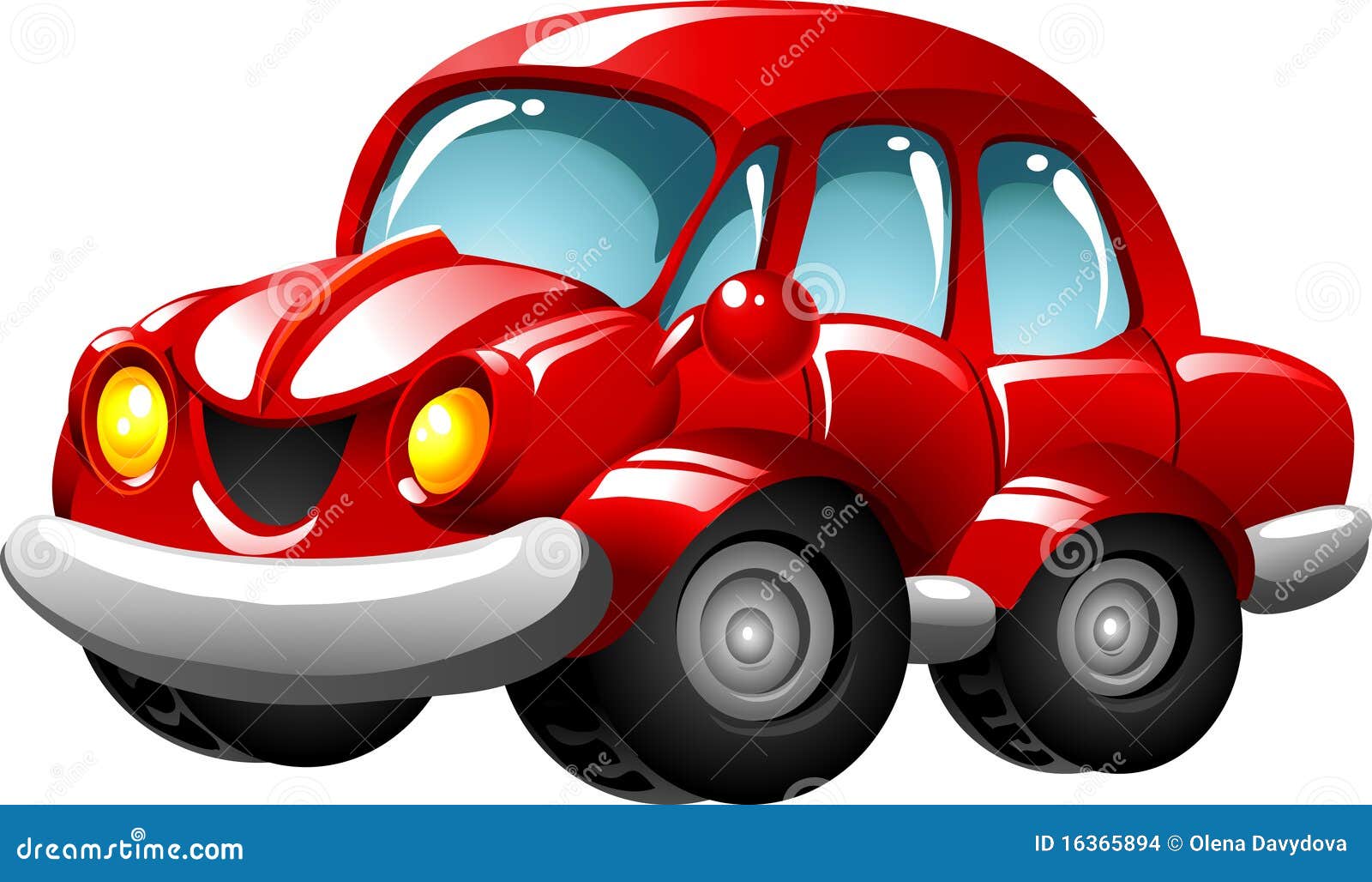 De Rode Auto Van Het Beeldverhaal Vector Illustratie - Illustration of ...