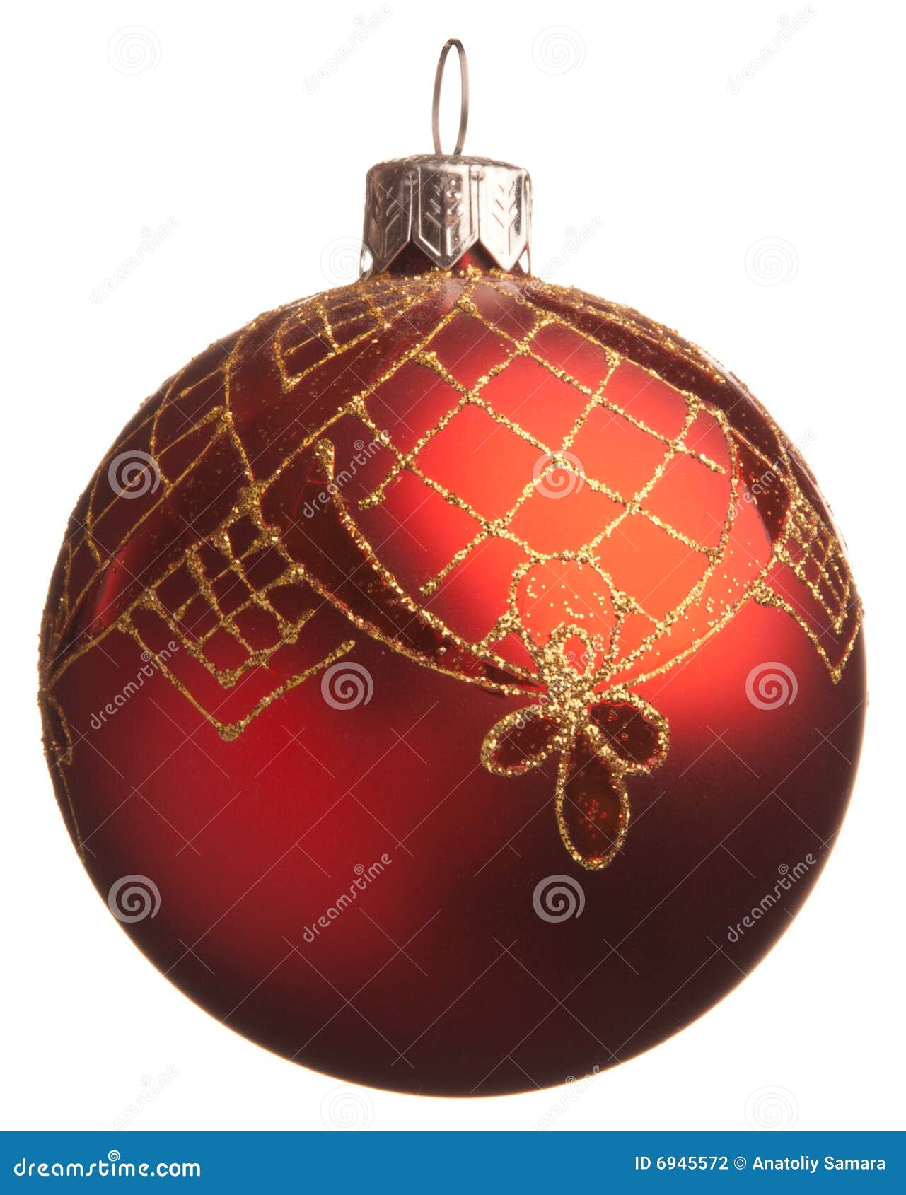 De rode bal van Kerstmis stock foto. Image of glas, gouden - 6945572