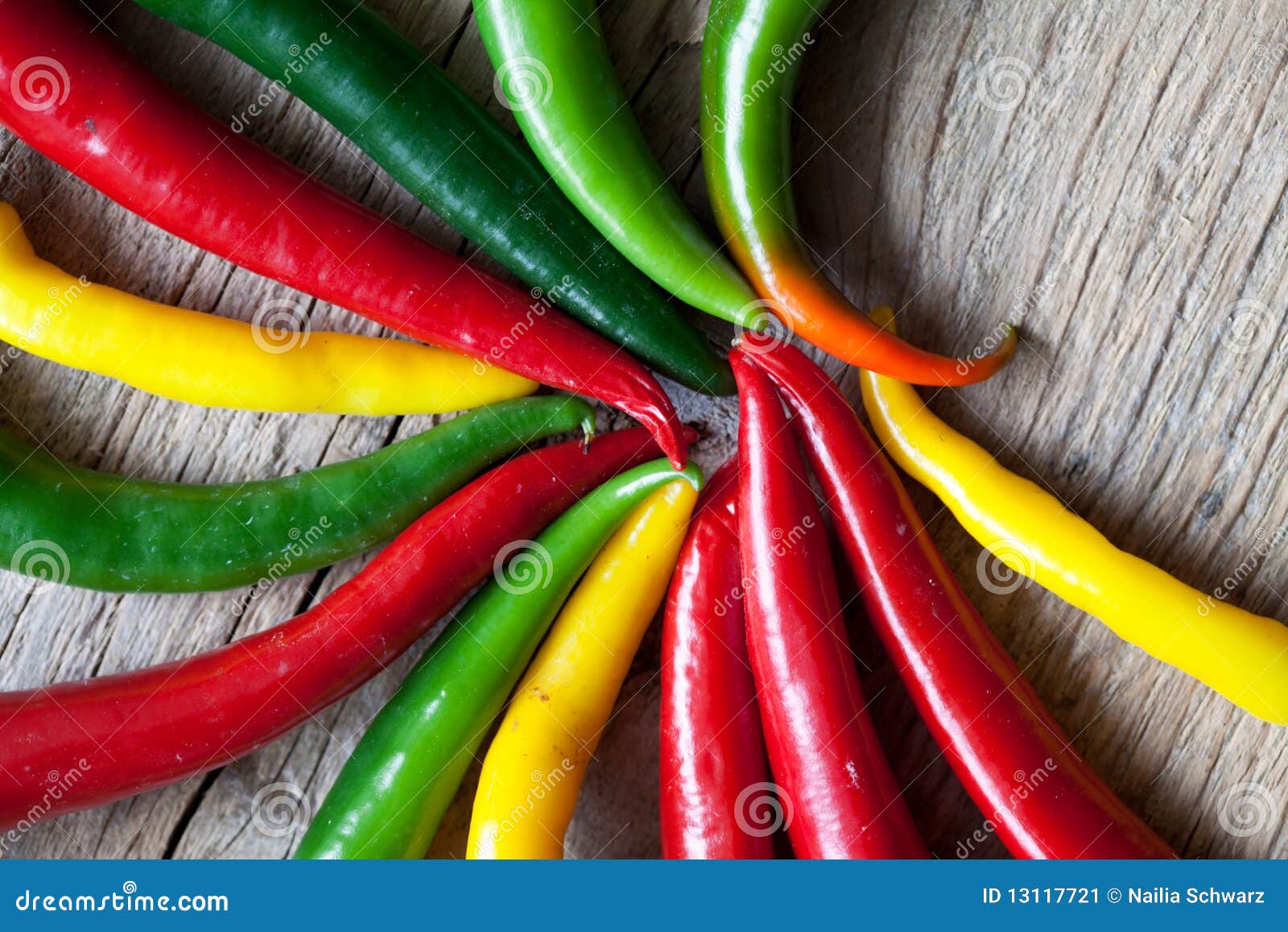 De Rode, Gele En Groene Peper Van De Spaanse Peper Stock Afbeelding ...