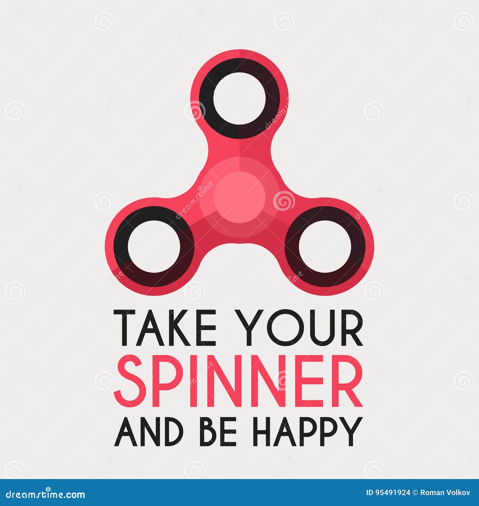 De Rode Hand Friemelt Spinner Vector Vlak Embleem Vector Illustratie ...