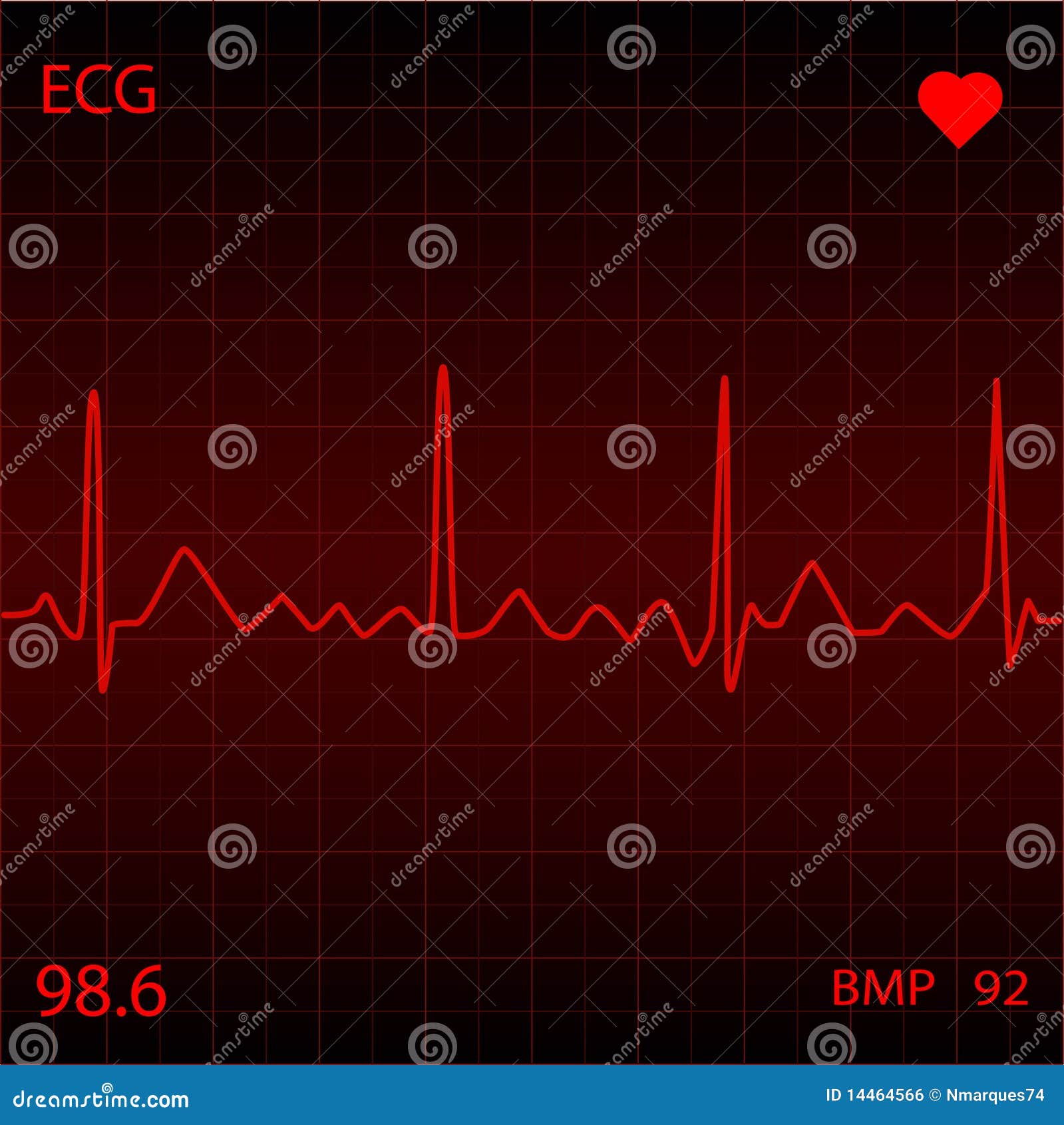 De Rode Monitor Van Het Hart Vector Illustratie - Illustration of ...