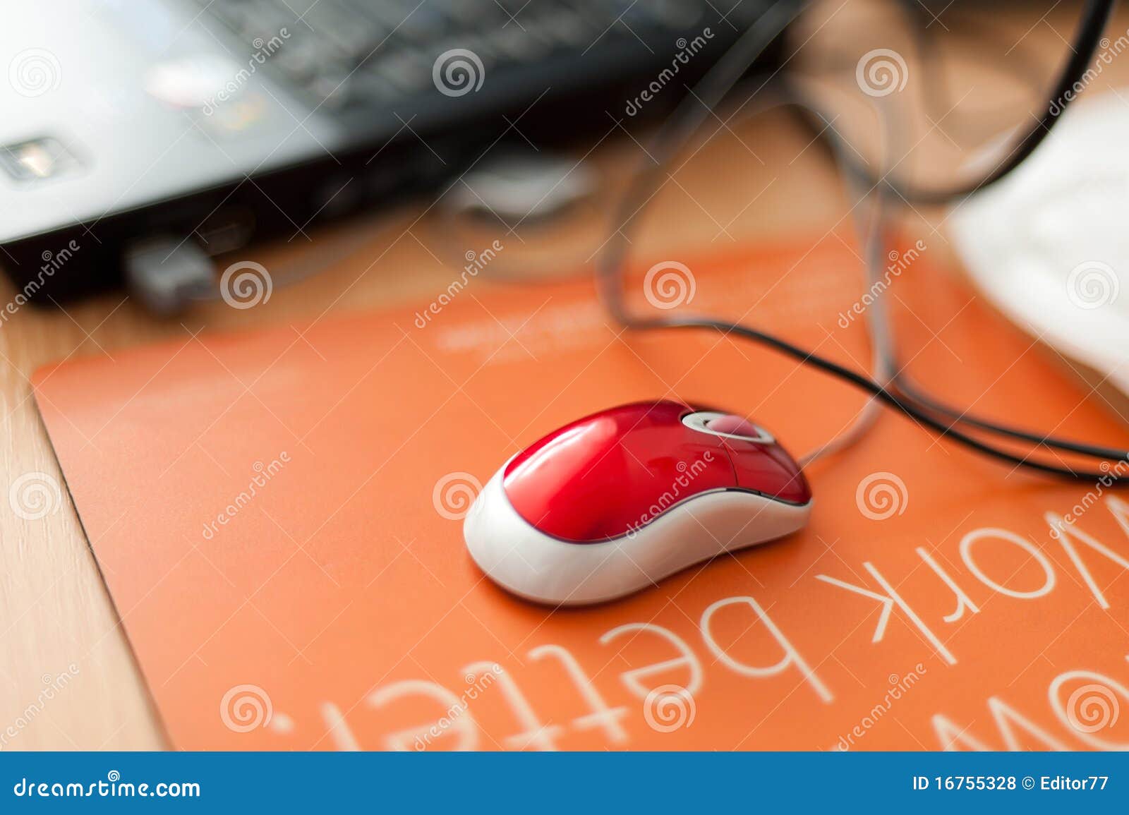 De Rode Muis Van De Computer Stock Foto - Image of bureaublad ...