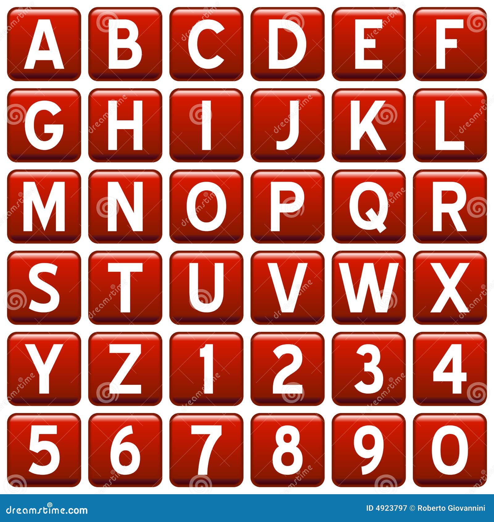 De Rode Vierkante Knopen Van Het Alfabet Stock Illustratie ...