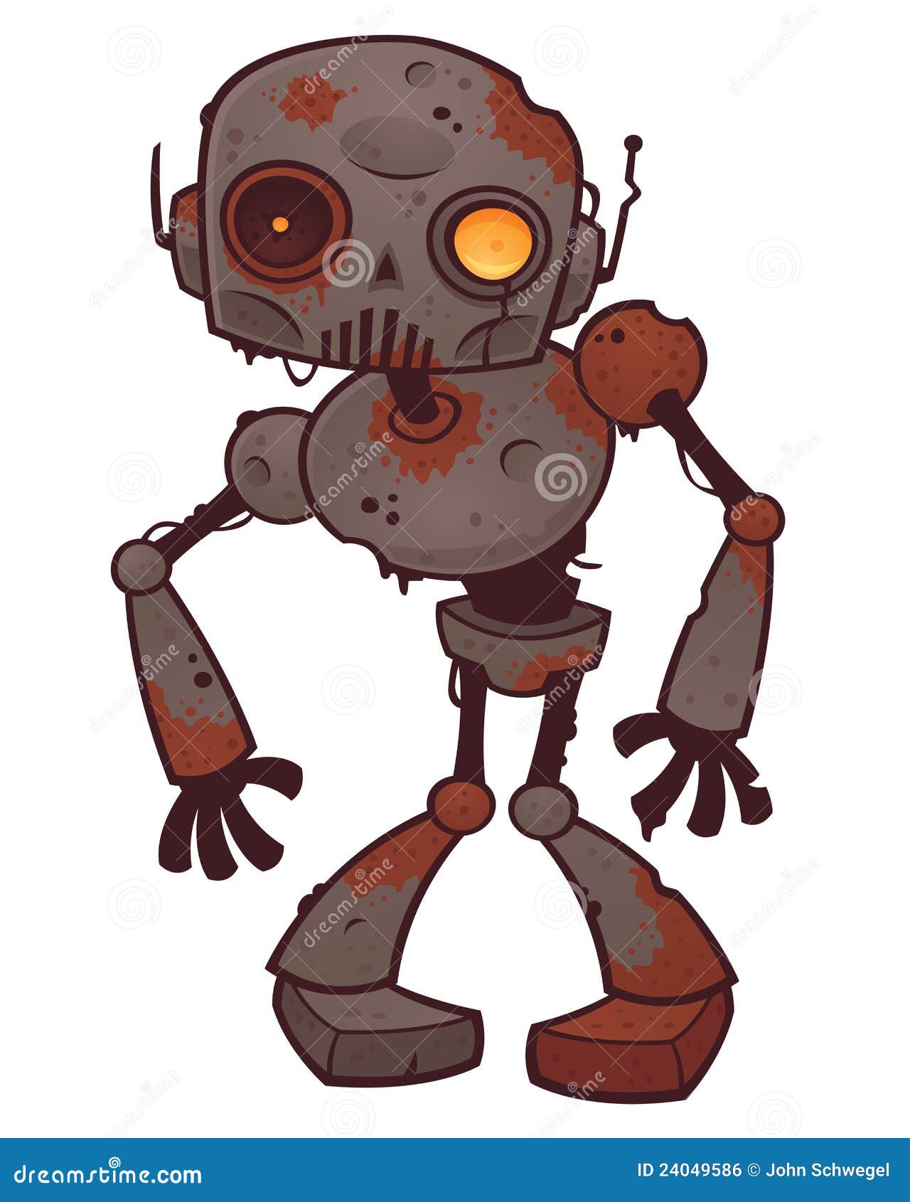 De Roestige Robot Van De Zombie Vector Illustratie - Illustration of ...