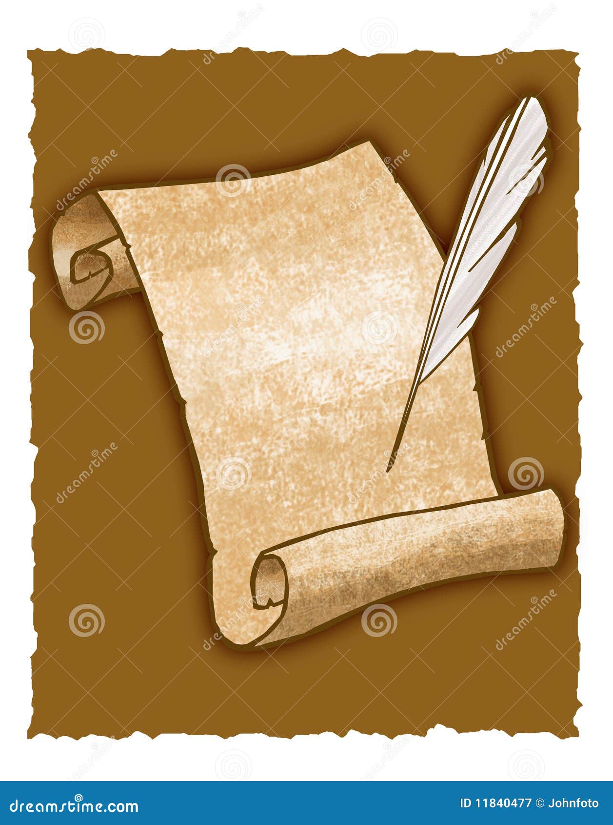 De Rol En De Ganzepen Van Het Perkament Stock Illustratie ...
