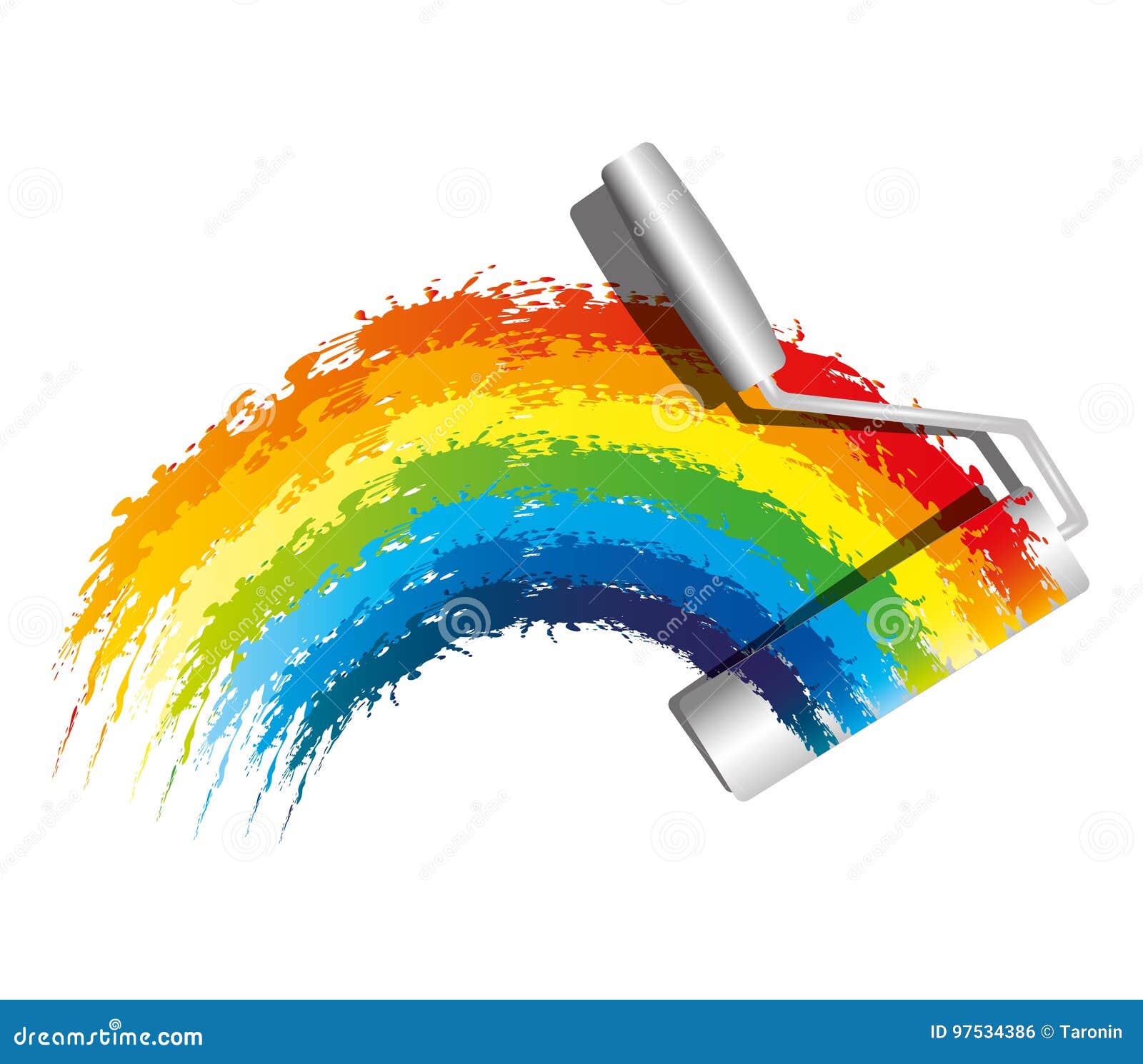 De Rol En De Regenboog Van De Verf Vector Illustratie - Illustration of ...