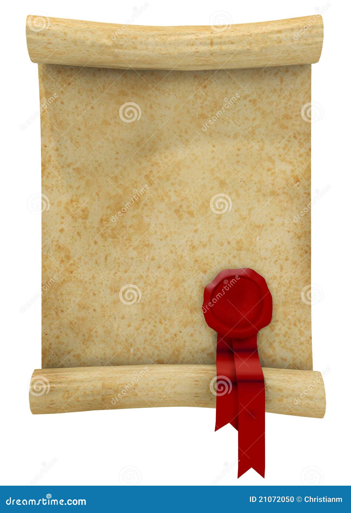 De Rol Van Het Document Met Rode Wasverbinding Stock Illustratie ...