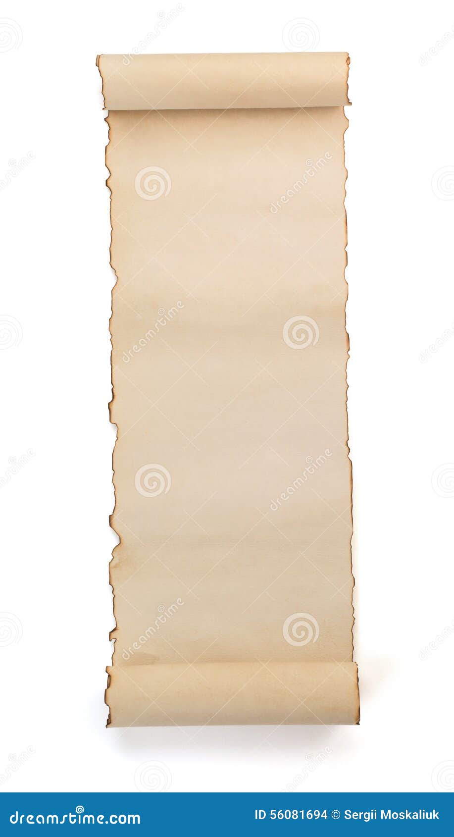 De Rol Van Het Perkament Die Op Wit Wordt Geïsoleerd Stock Foto - Image ...