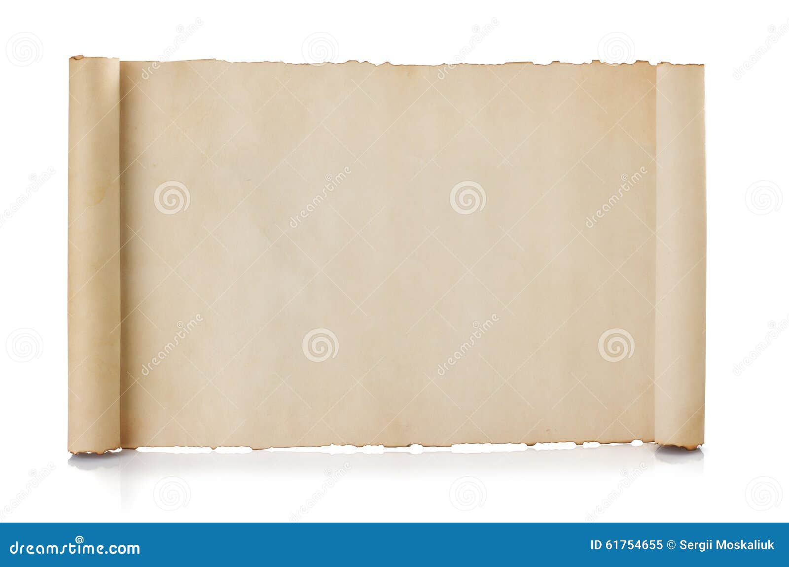 De Rol Van Het Perkament Die Op Wit Wordt Geïsoleerd Stock Afbeelding ...