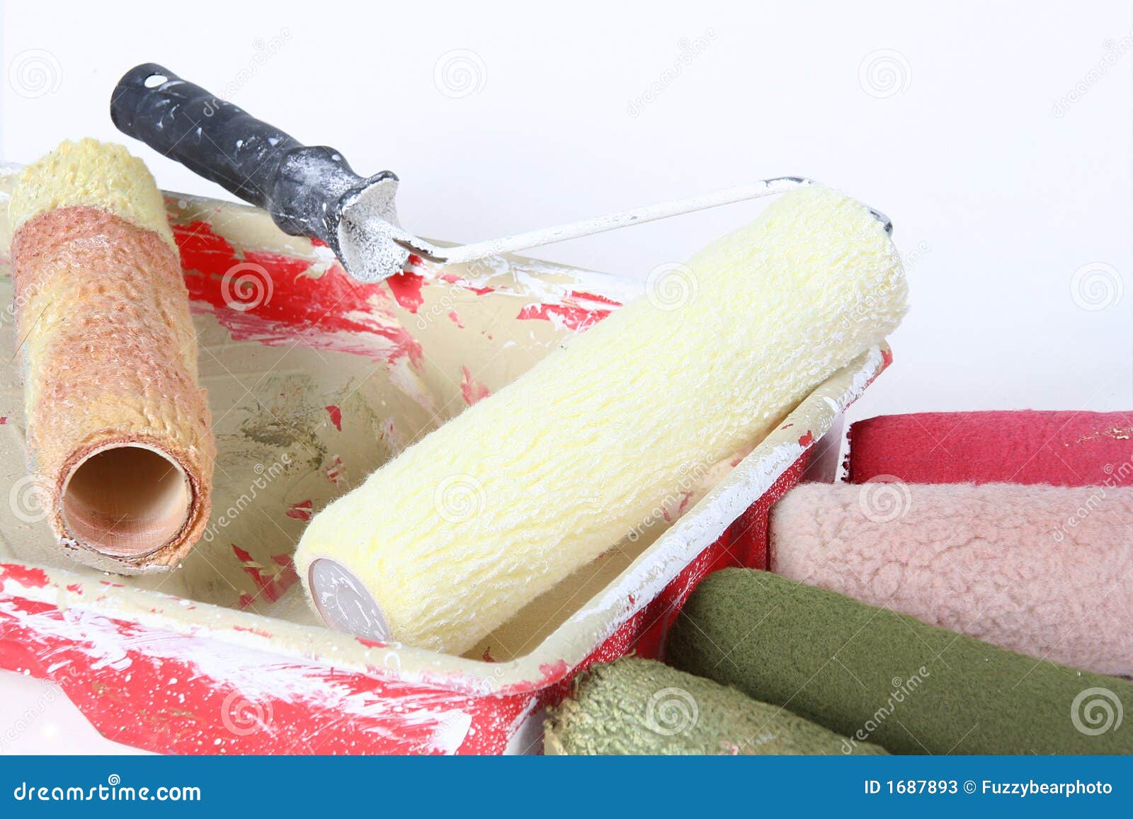 De Rollen Van De Verf Van Het Gebruik Stock Afbeelding - Image of ...