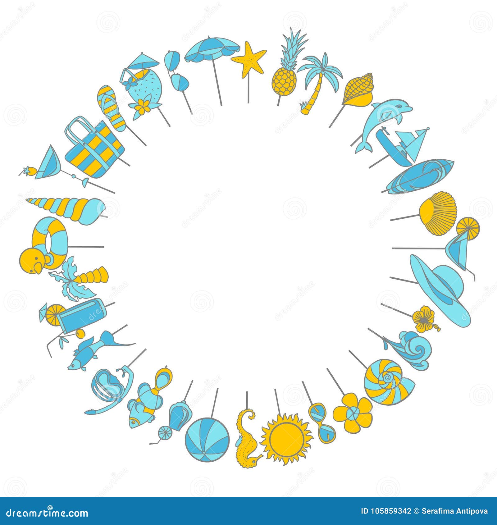 De Ronde Tekening Van De Kader Vectorkleur Vector Illustratie ...