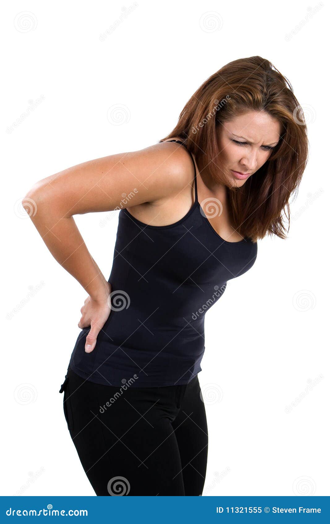 De rugpijn van de vrouw stock afbeelding. Image of buigen - 11321555