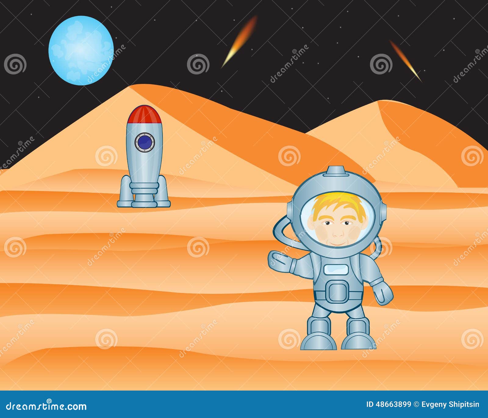 De Ruimtevaarder Brengt in De War Vector Illustratie - Illustration of ...