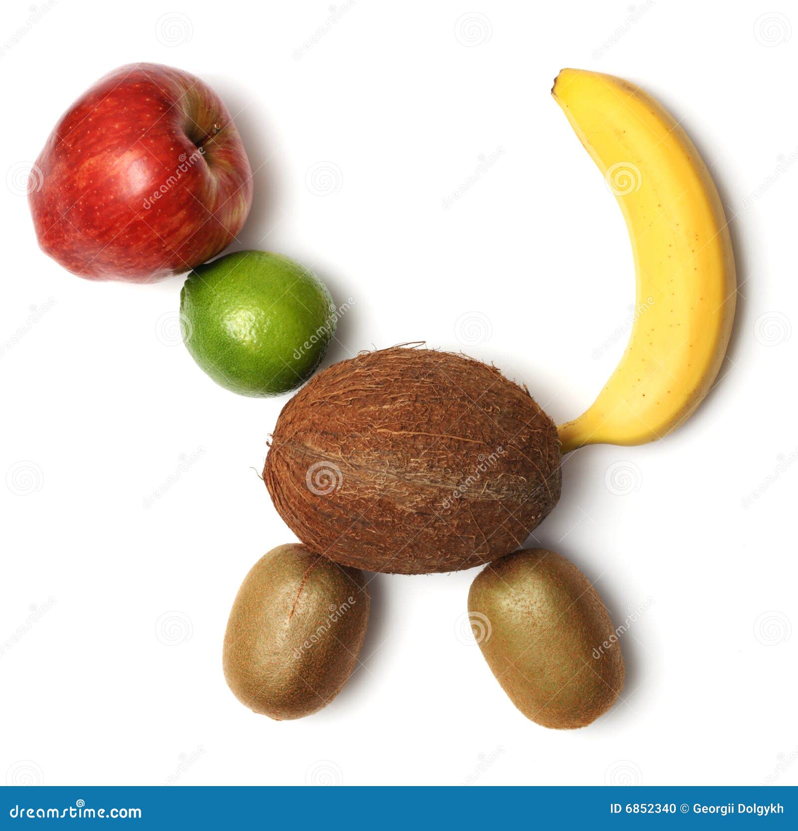 De Samenstelling Van Het Fruit Op Een Vorm Van Een Dier Stock Foto ...