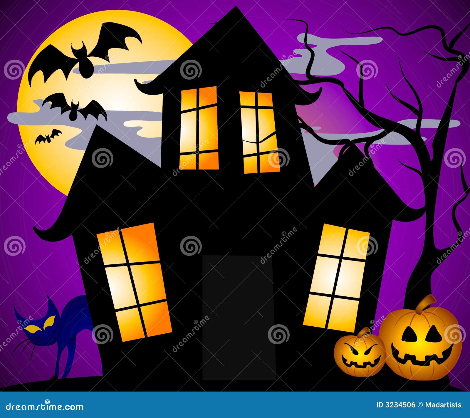 De Scène van het spookhuis stock illustratie. Illustration of grafiek ...