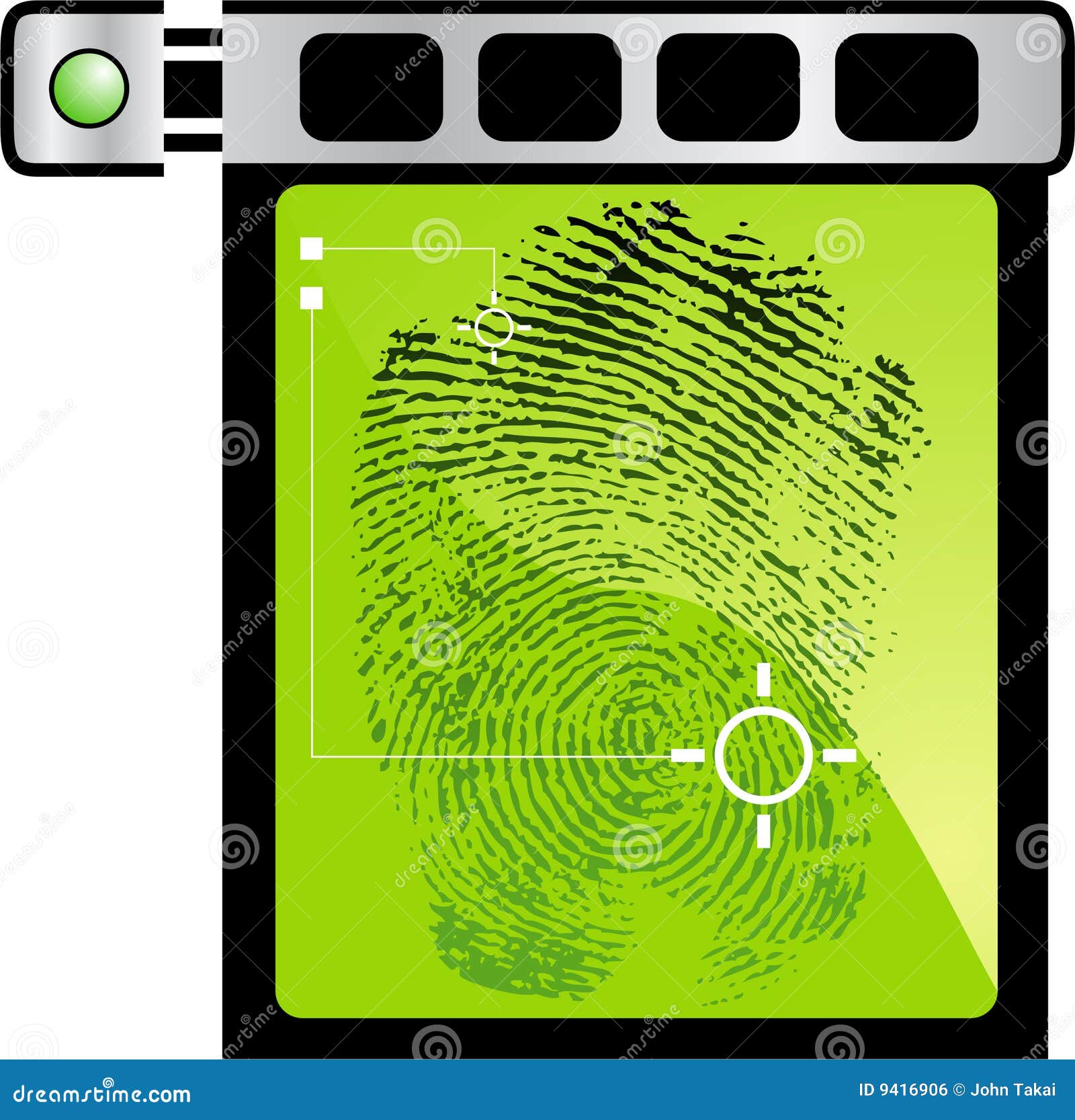 De Scanner Van De Vingerafdruk Vector Illustratie - Illustration of hoog, aftasten: 9416906