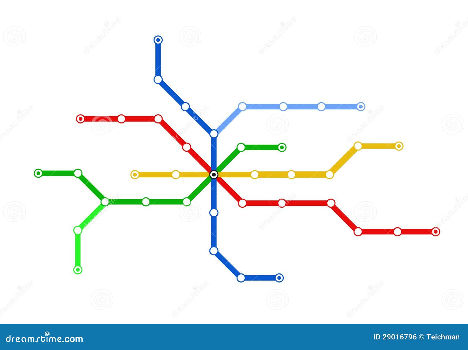 De Schematische Kaart Van De Metro Vector Illustratie - Illustration of ...