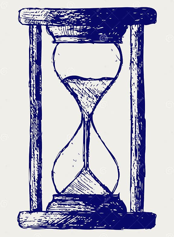 De schets van de zandloper vector illustratie. Illustration of tekening ...