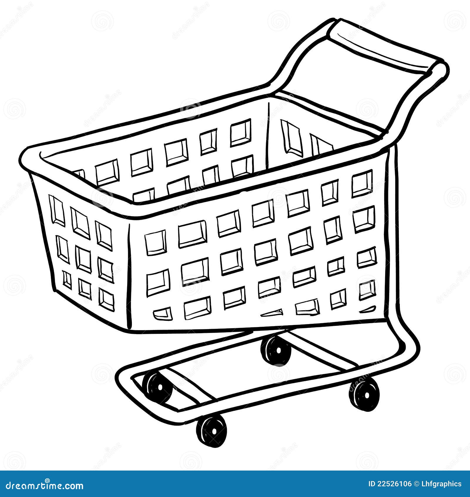 De Schets Van Het Boodschappenwagentje Vector Illustratie ...