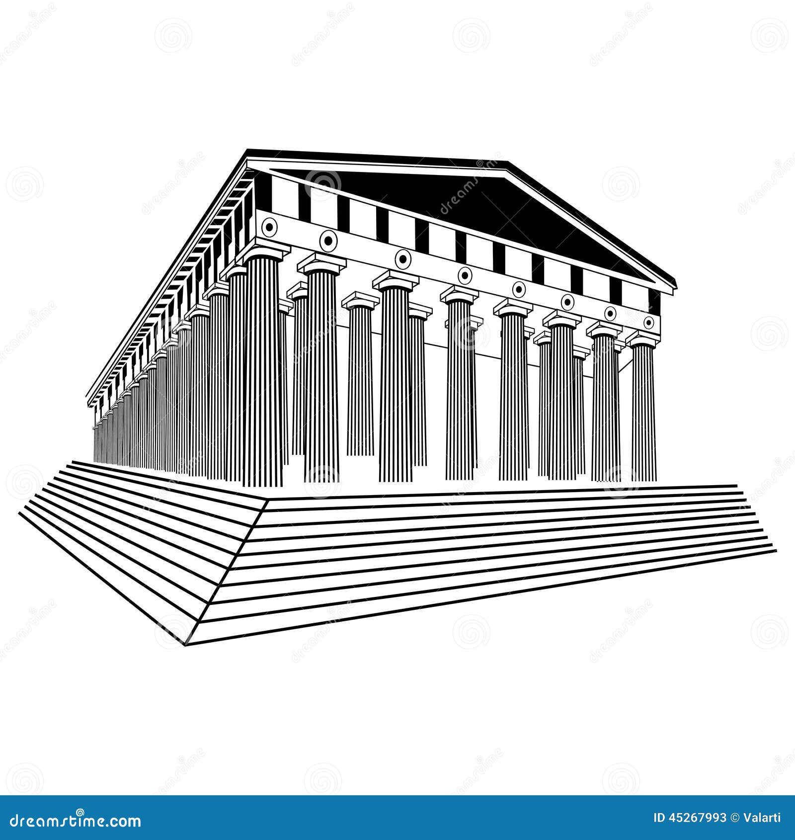 De Schetsvector Van Griekenland Parthenon Vector Illustratie ...