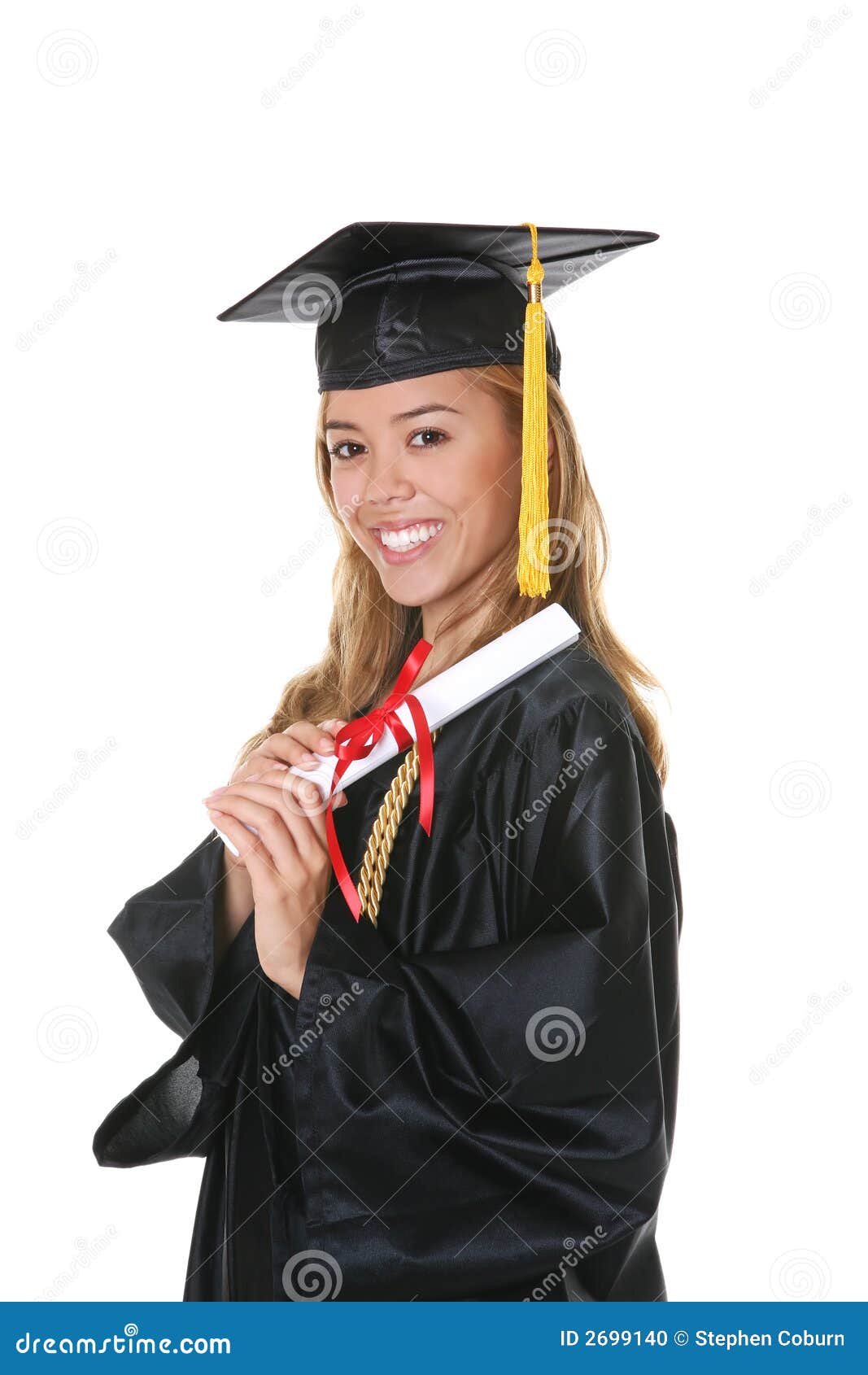 De Schitterende Vrouw Van De Graduatie Stock Foto - Image of portret ...