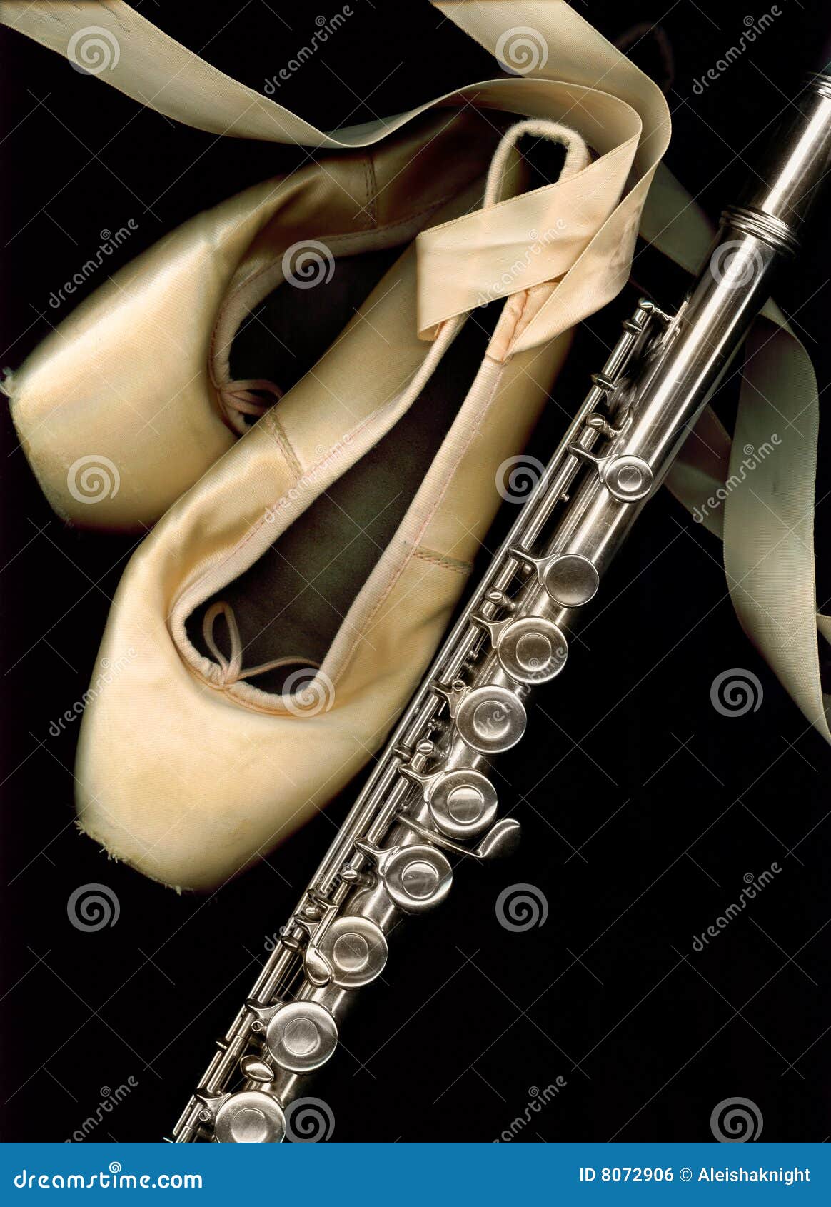 De Schoenen En De Fluit Van Het Ballet Pointe. Stock Foto - Image of ...