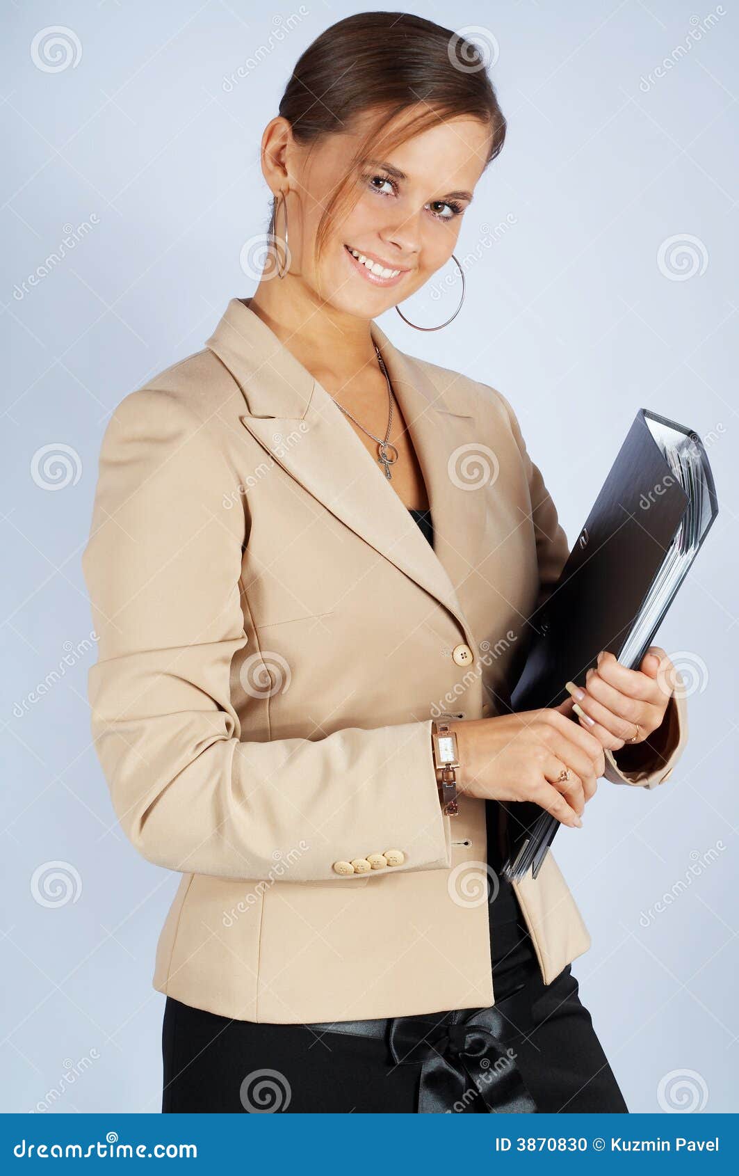 De Secretaresse Van De Schoonheid Met Documenten Stock Foto - Image of ...