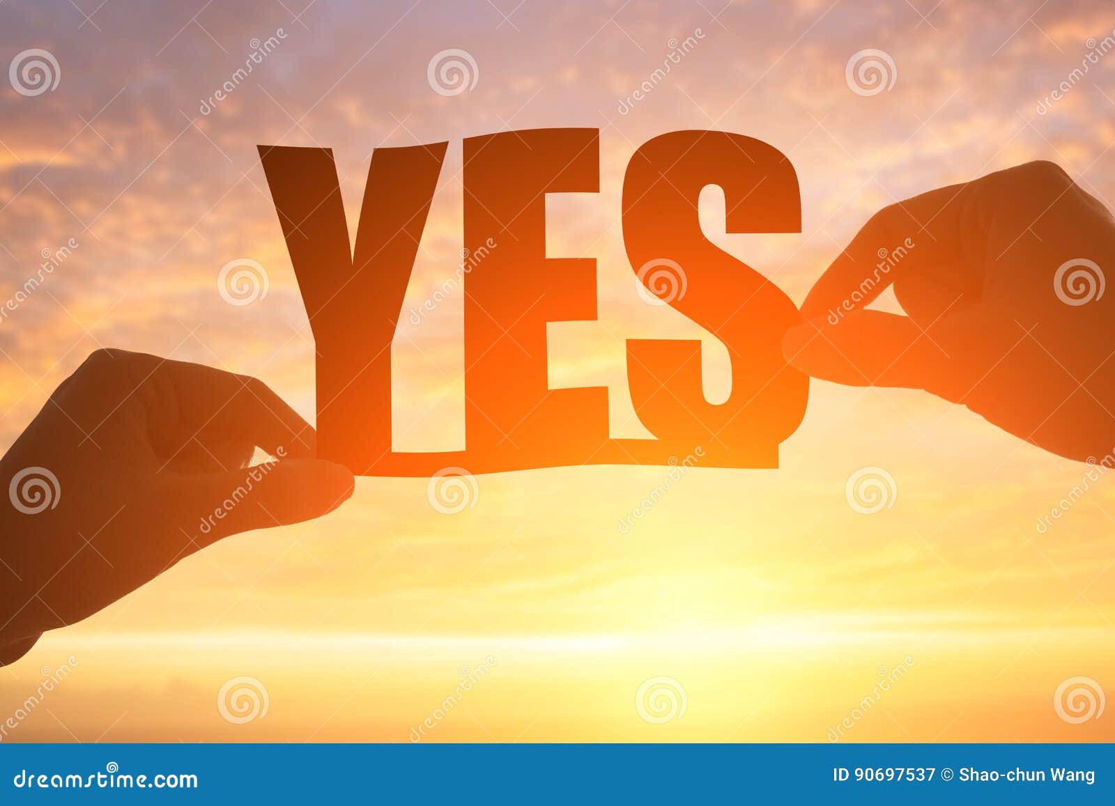 De silhouette mot oui illustration stock. Illustration du concept ...