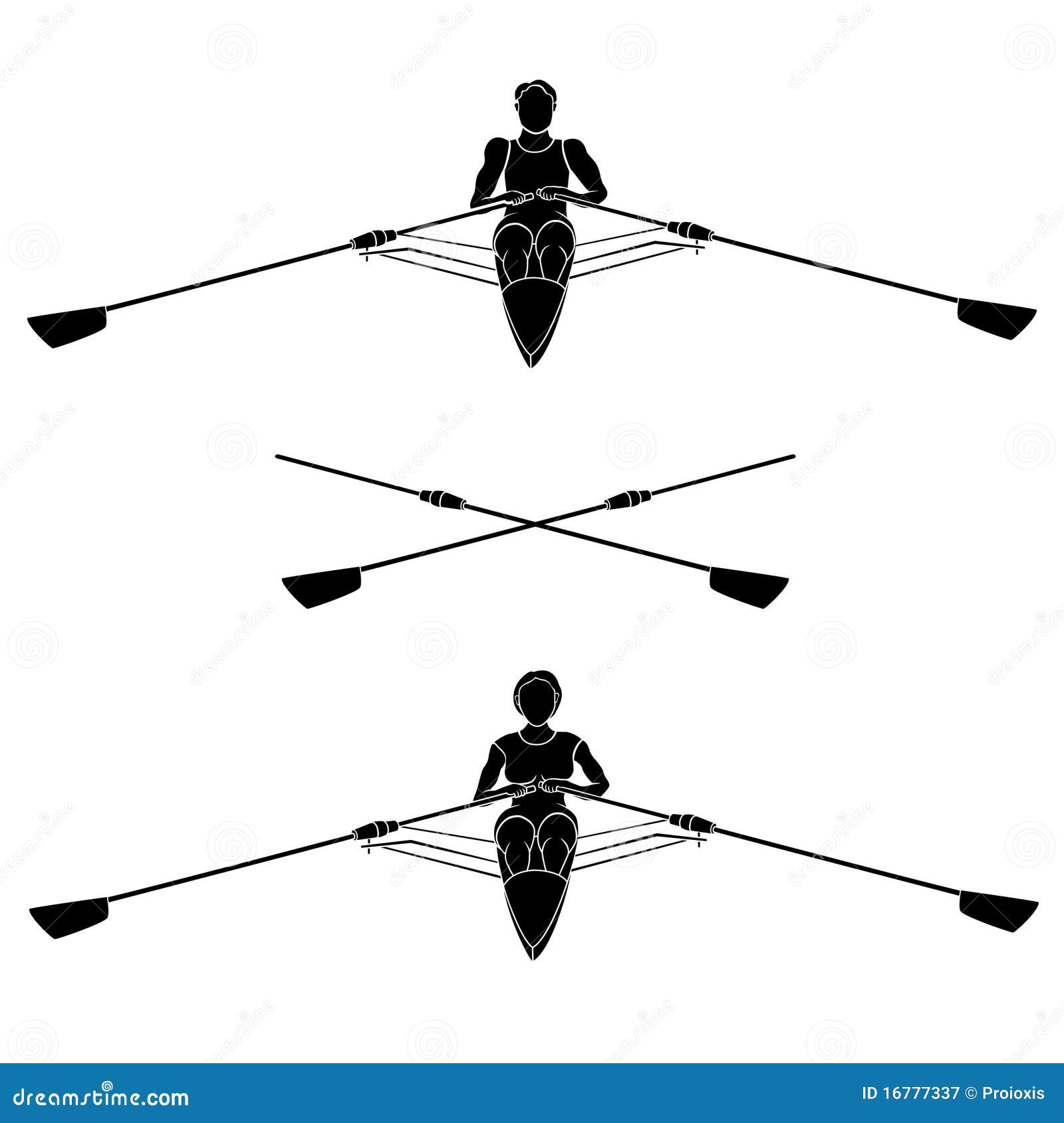 De Silhouetten van roeiers stock illustratie. Illustration of roeien ...