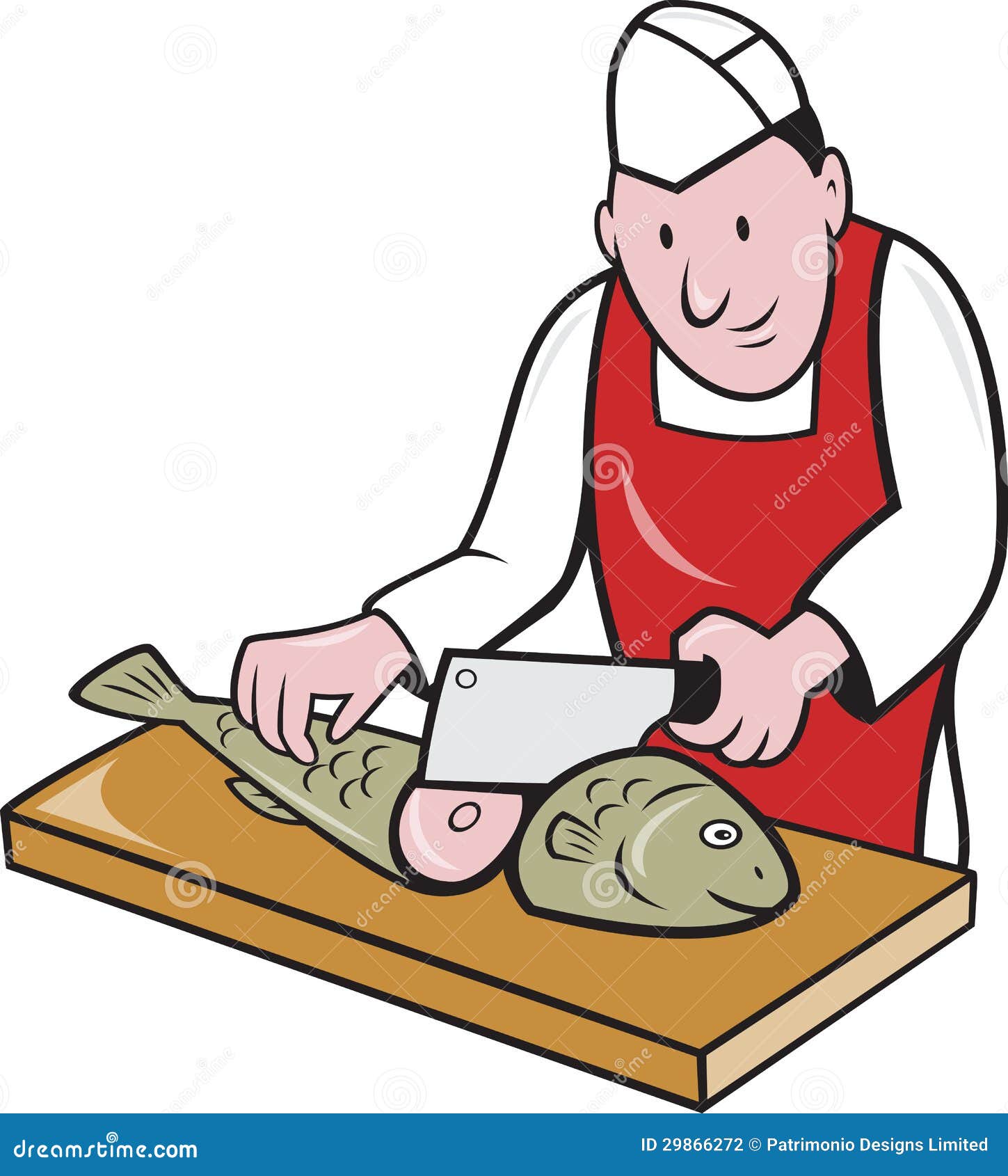 De Slager Fishmonger Cartoon Van De Sushichef-kok Vector Illustratie ...