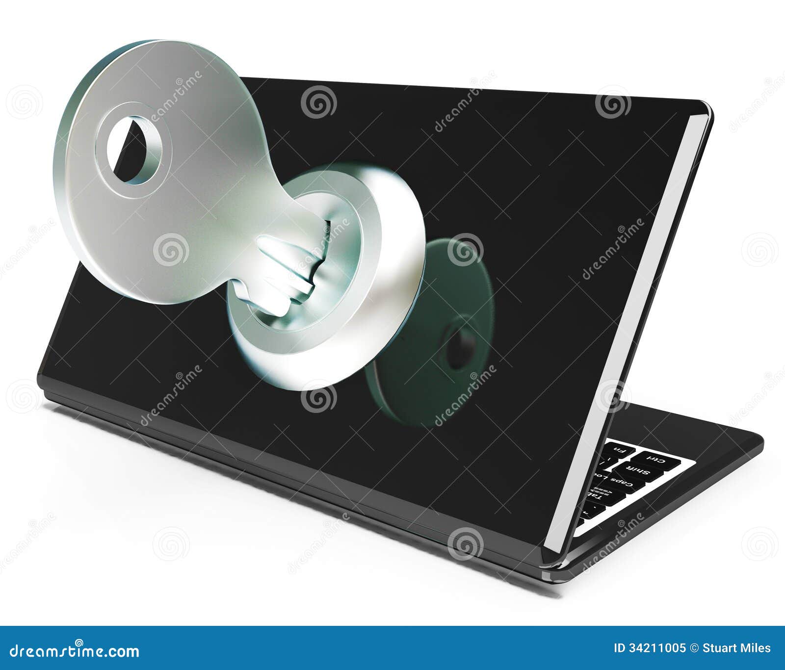 De Sleutel Op Computer Toont Beperkt Wachtwoord Stock Illustratie ...