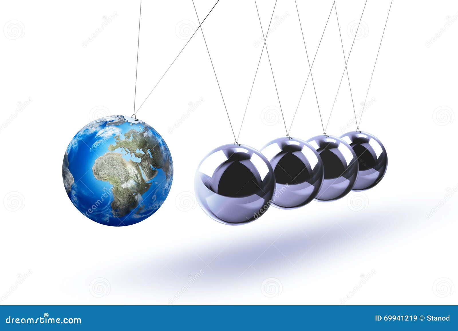 De Slinger Van Newton Als Aarde Die Het Risico Symboliseren Stock ...