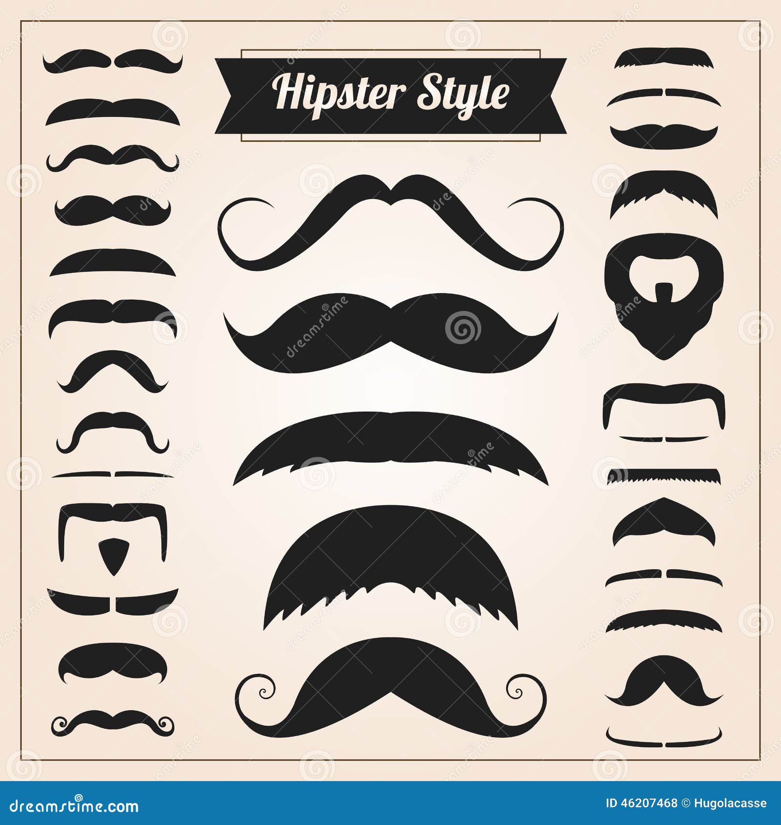 De Snor Vectorreeks Van De Hipsterstijl Vector Illustratie ...