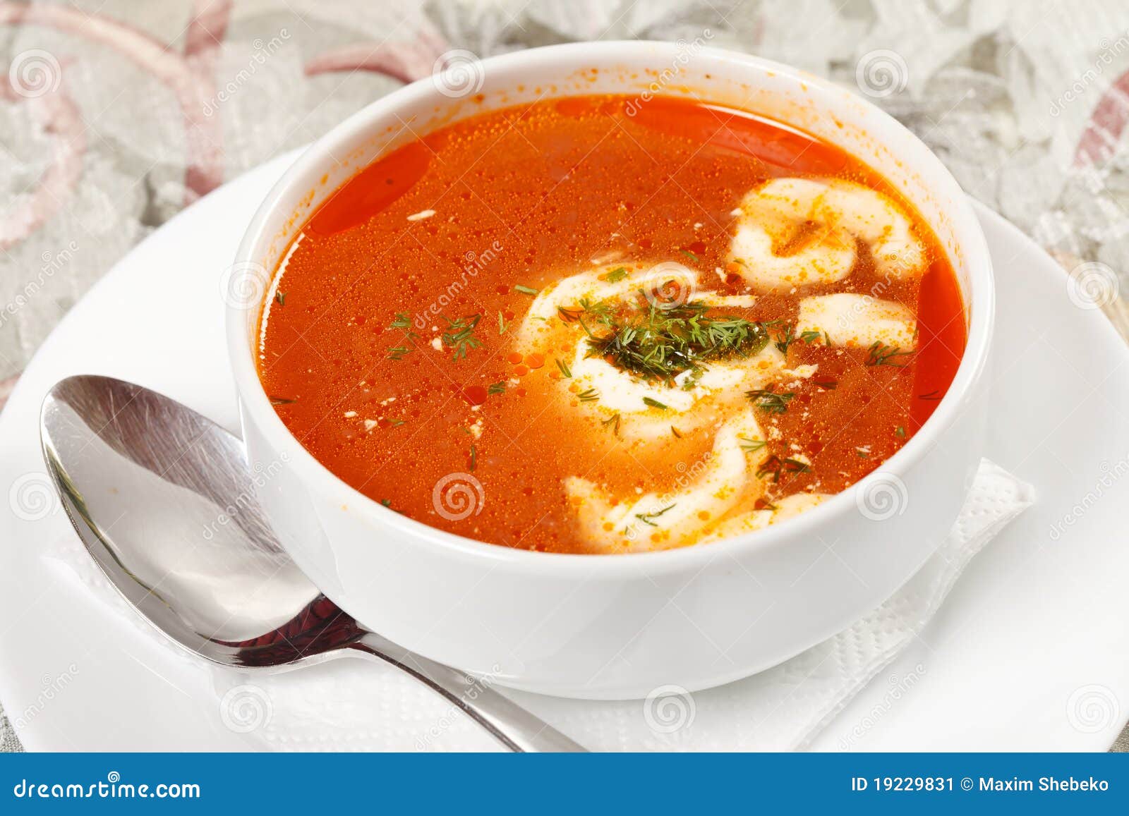 De soep van de tomaat stock afbeelding. Image of eerst - 19229831