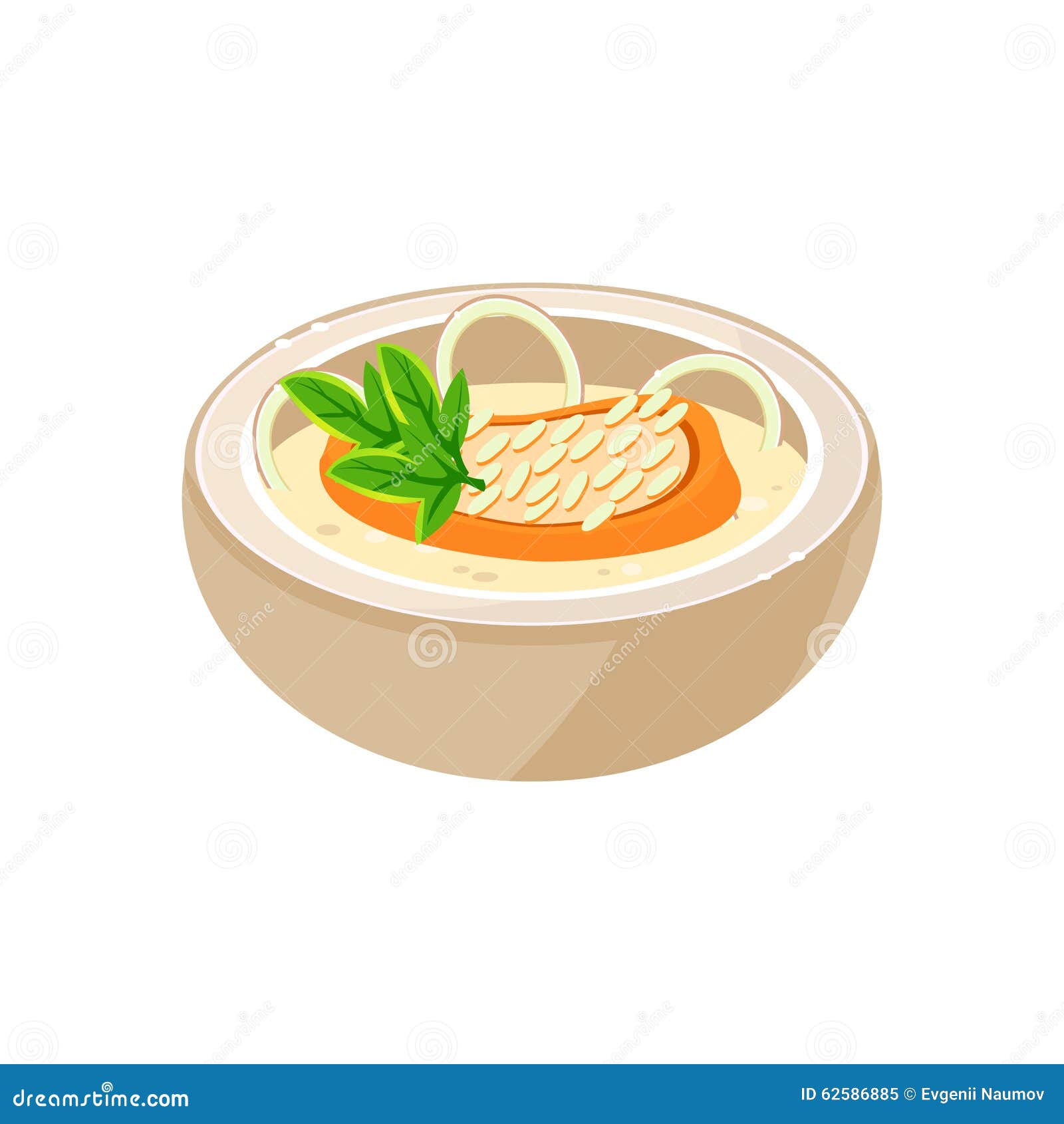 De Soep Van De Ui in Een Kom Vector Illustratie Vector Illustratie ...