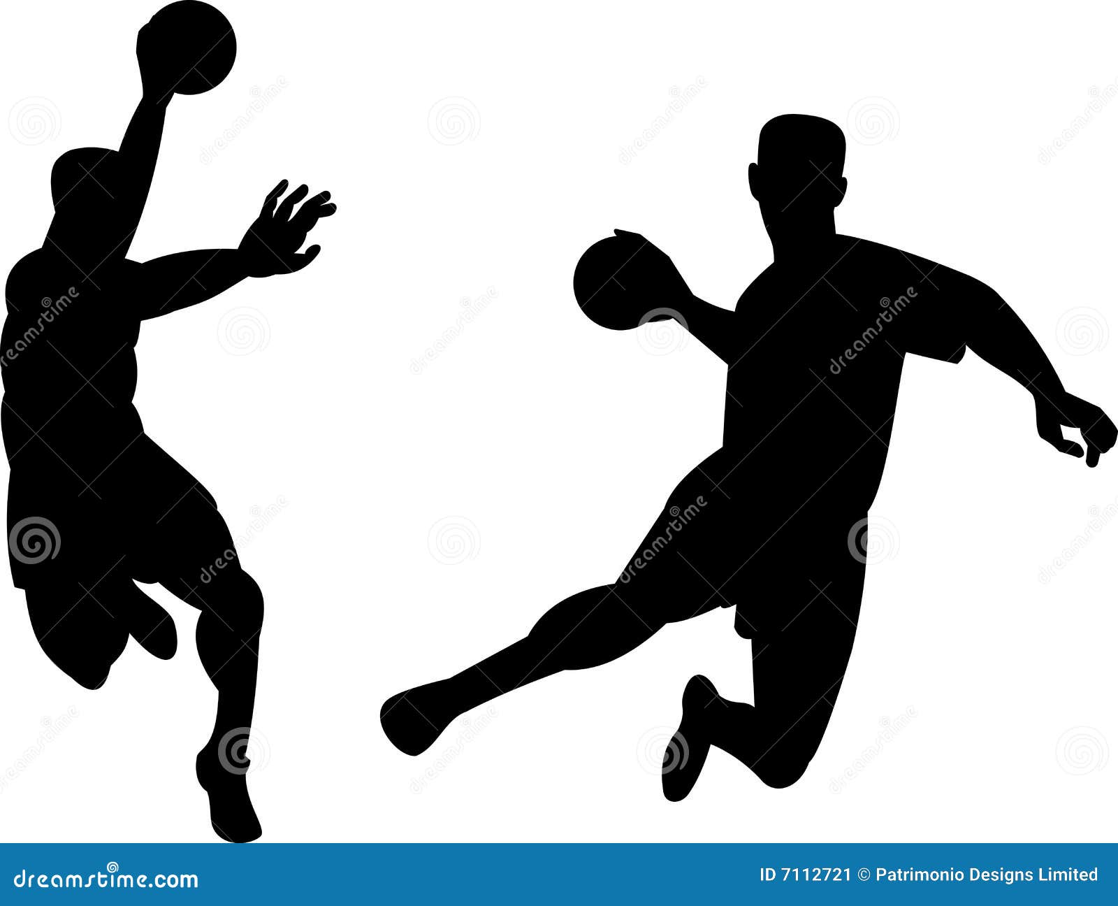 De Speler Die Van Het Handbal Met Bal Springt Stock Illustratie ...
