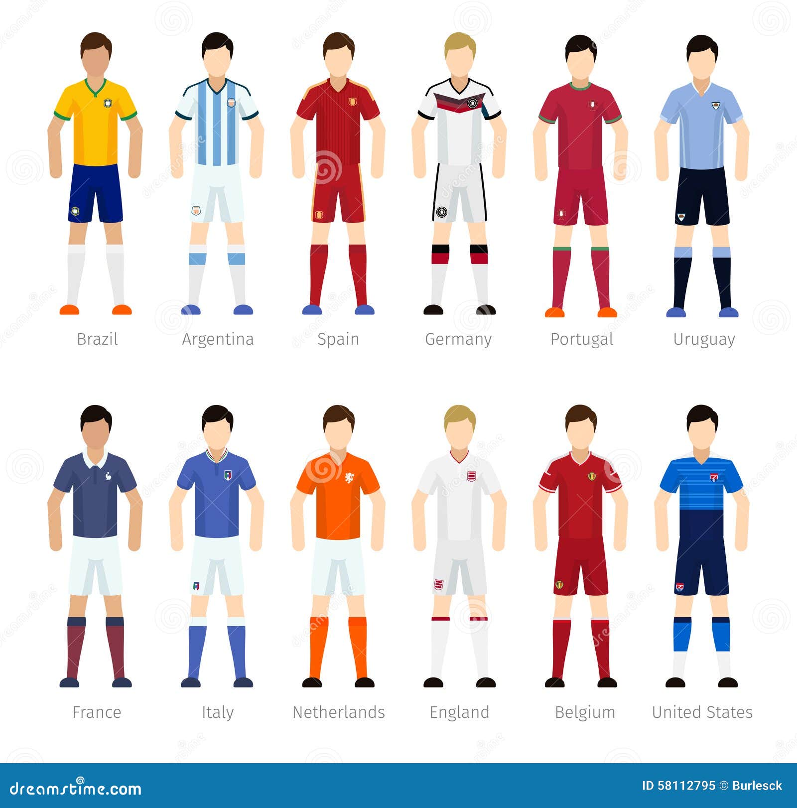 De Spelers Van Het Voetbalteam Vector Illustratie - Illustration of ...