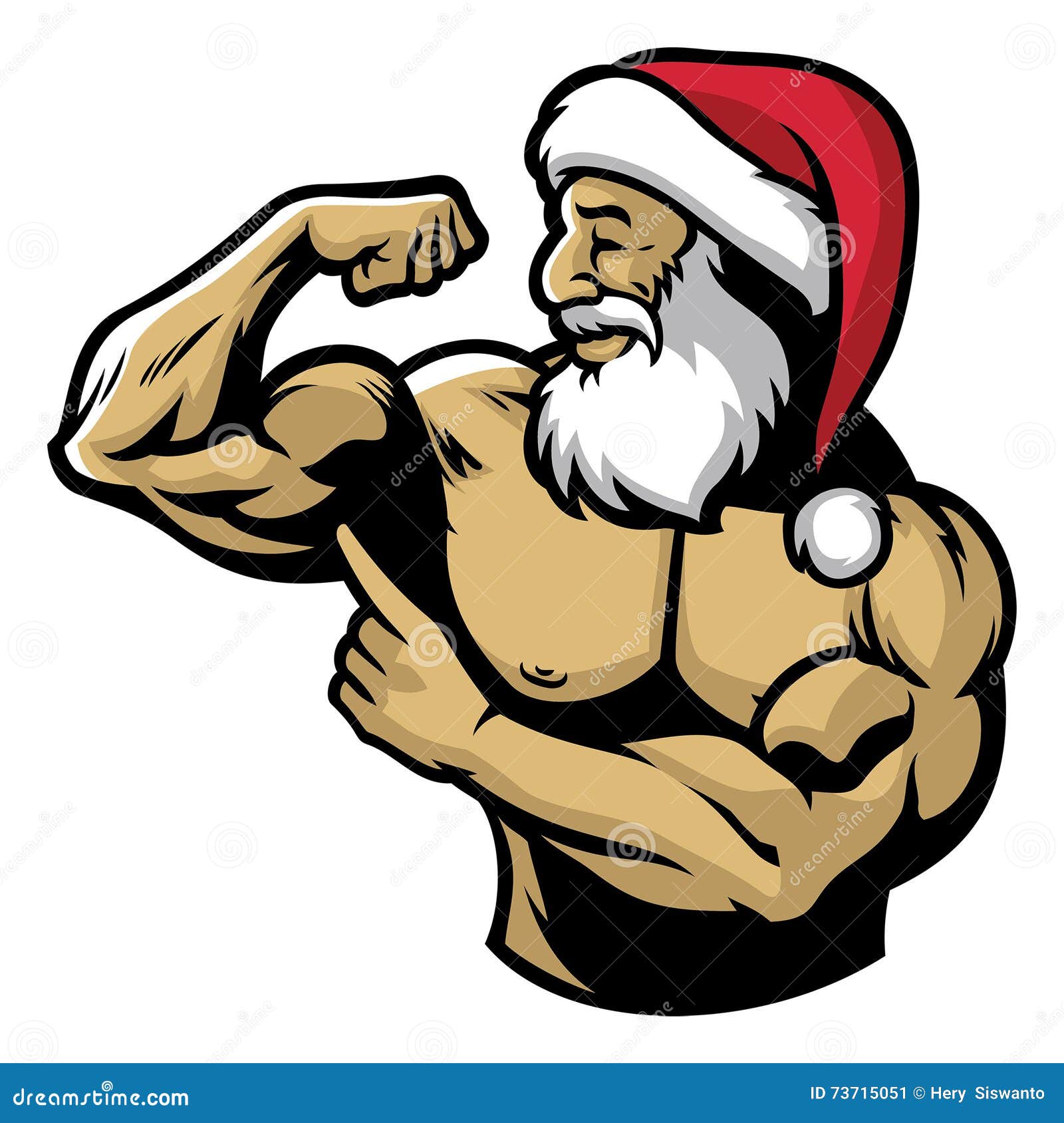 De Spier De Kerstman Toont Zijn Lichaam Vector Illustratie ...