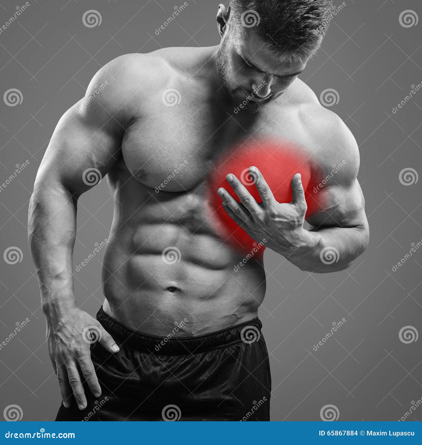 De Spierpijn Van Het Mensenhart Stock Foto - Image of hart, bodybuilder ...