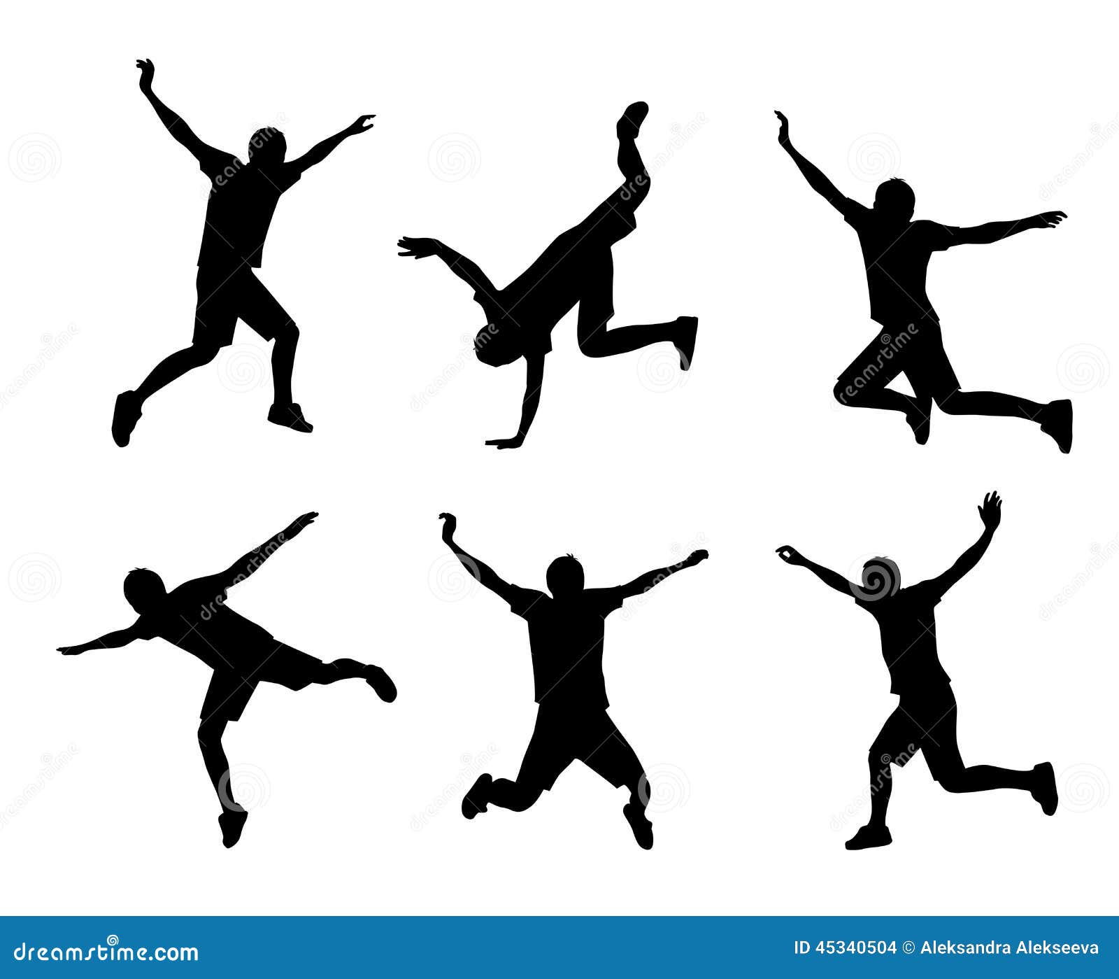 De Springende Mensen Silhouetteren Vector Illustratie - Illustration of ...