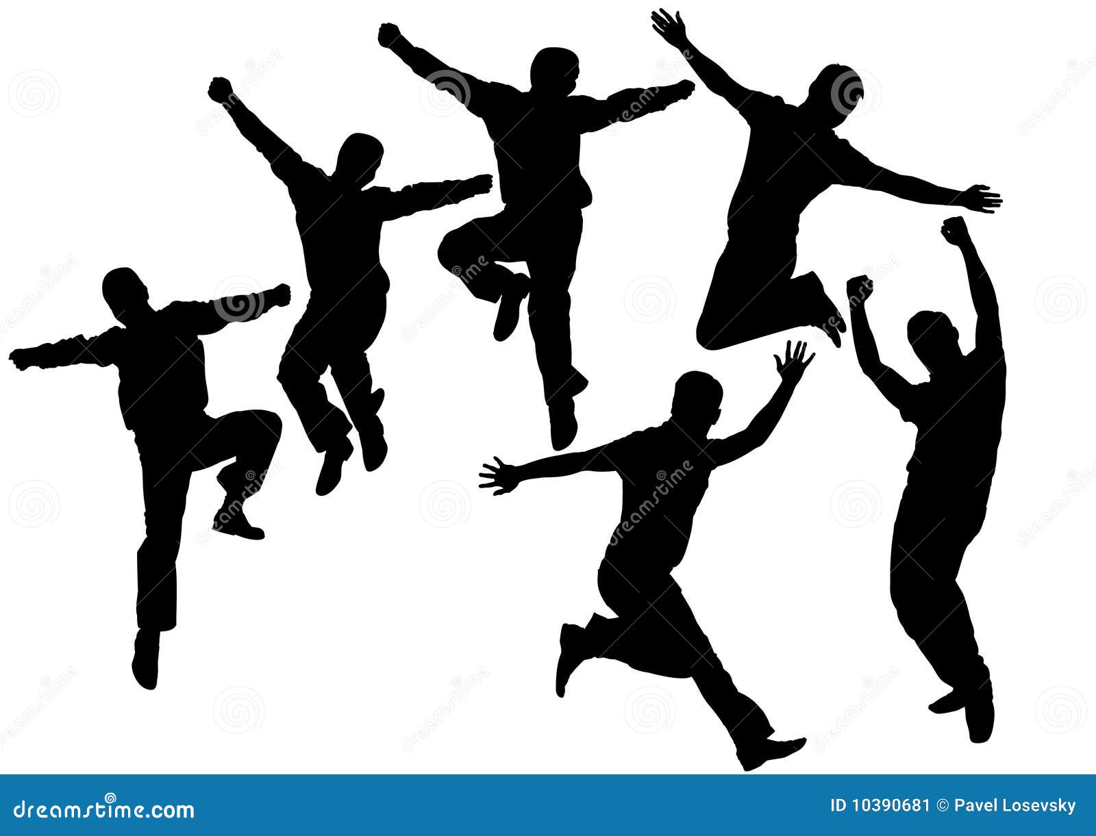 De Springende Mensen Silhouetteren Vector Vector Illustratie ...