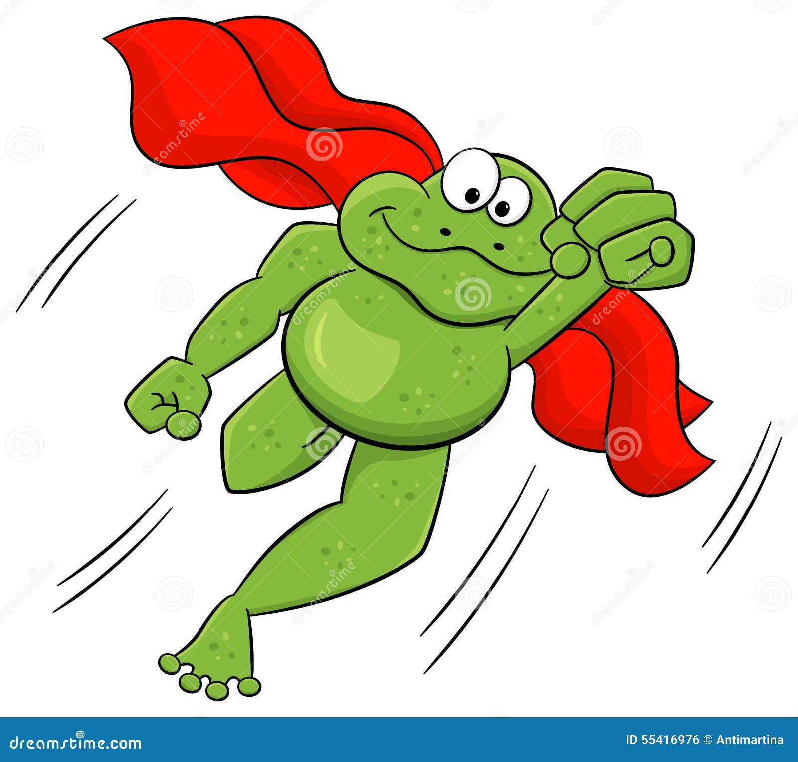 De Sprongen Van De Kikkerheld Met Kaap Vector Illustratie ...