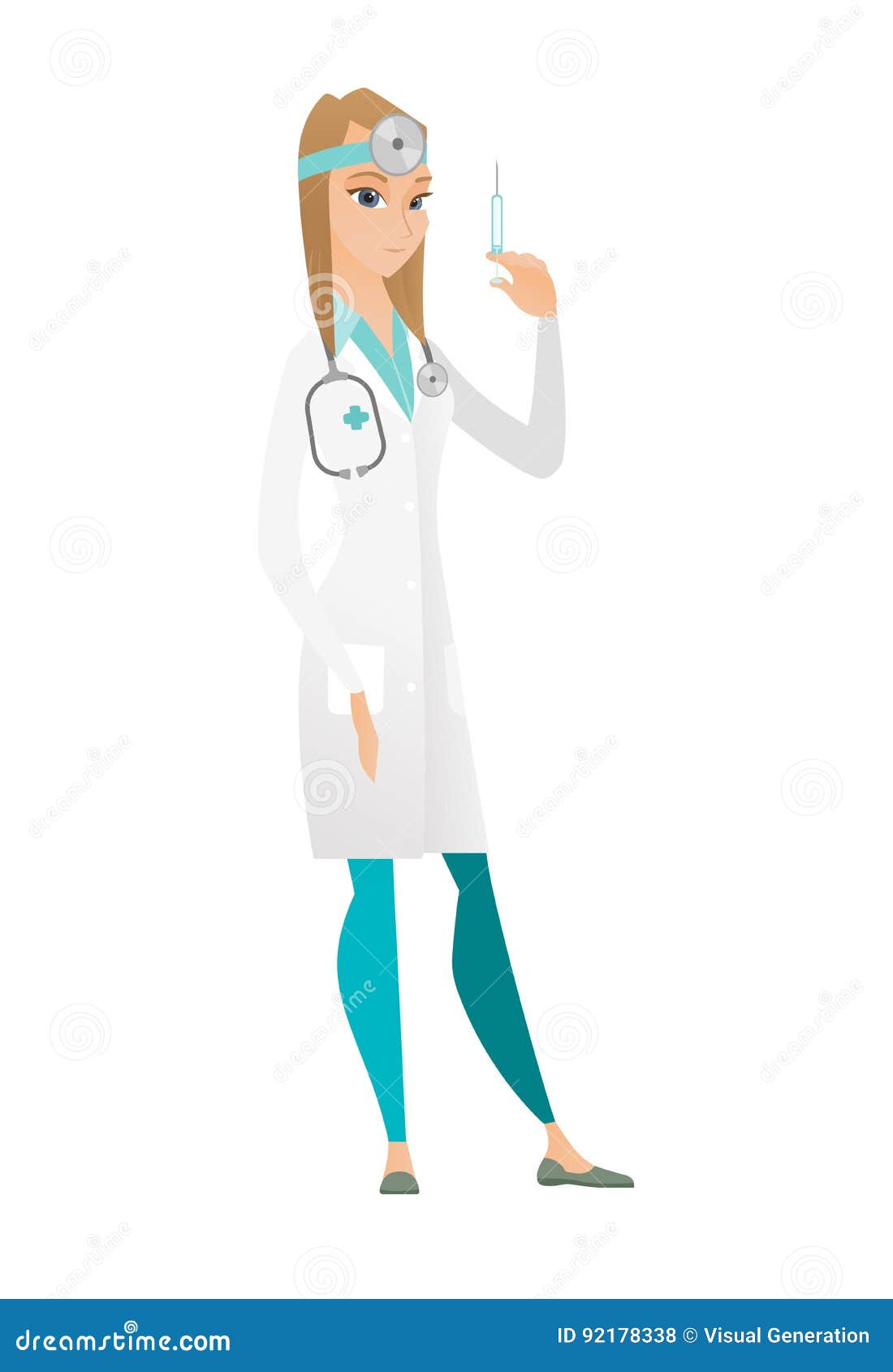 De Spuit Vectorillustratie Van De Artsenholding Vector Illustratie ...