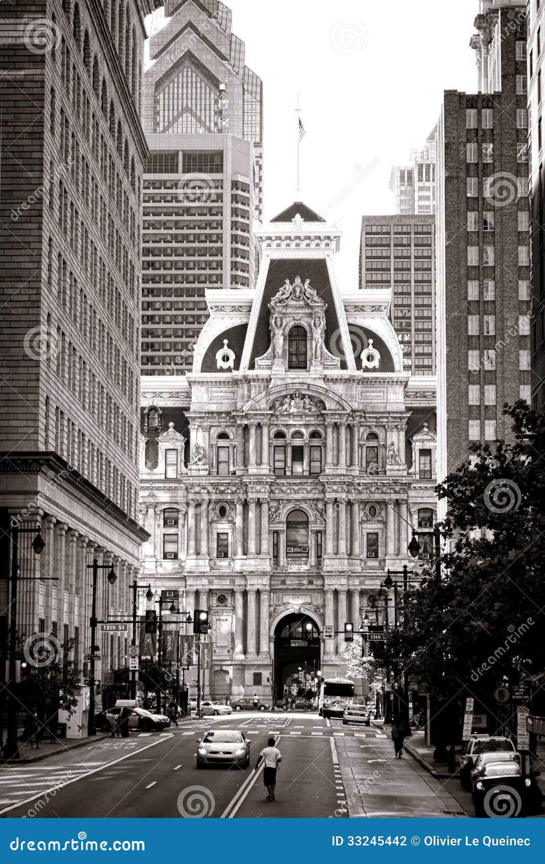 De Stad Hall Building Van Philadelphia Op Brede Straat Stock Foto ...