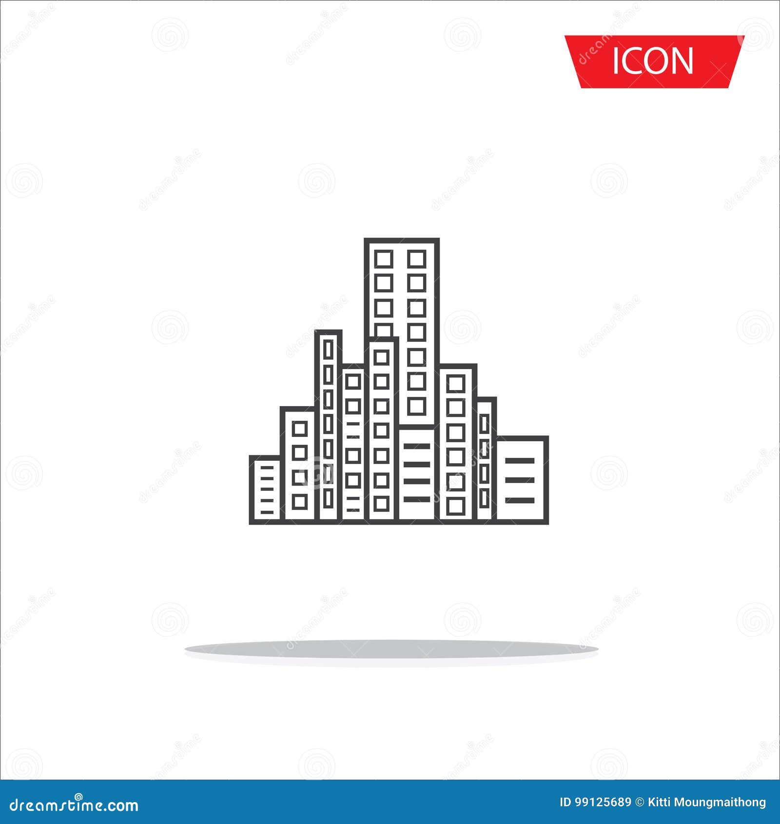 De Stadssymbolen Van Het Gebouwenpictogram Vector Illustratie ...