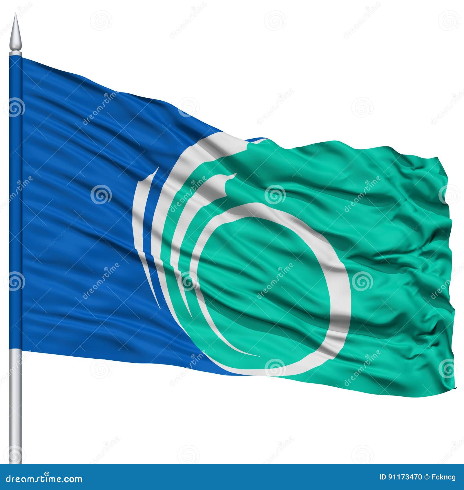 De Stadsvlag Van Ottawa Op Vlaggestok Stock Illustratie - Illustration ...